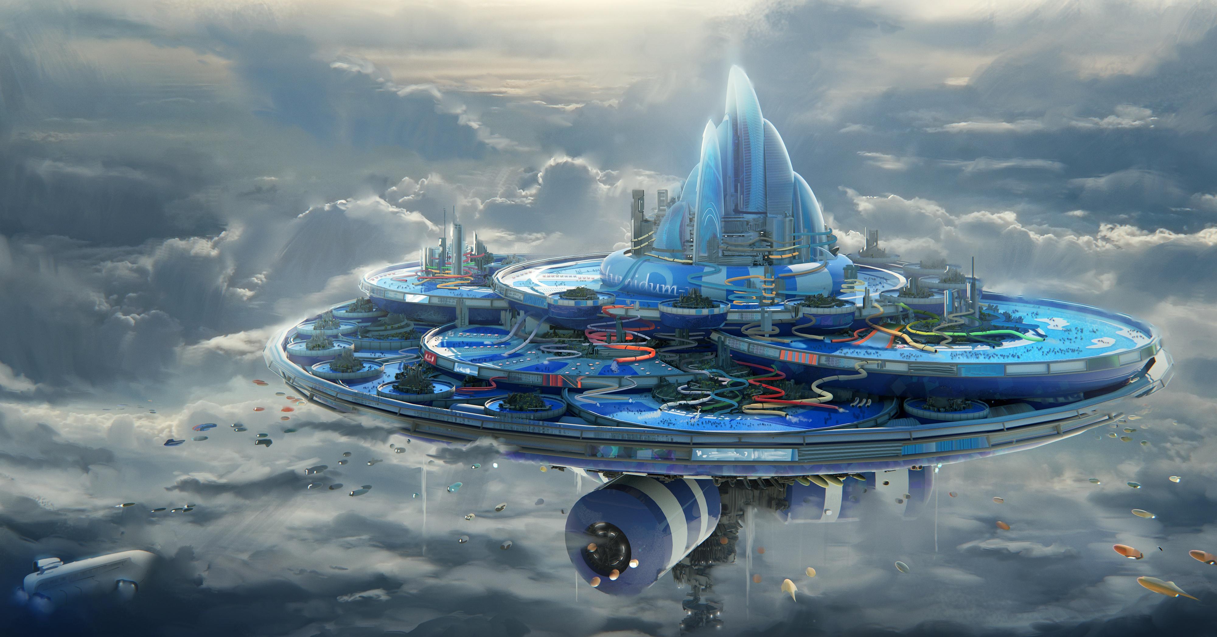 Flying City Wallpapers - Top Free Flying City Backgrounds - WallpaperAccess
