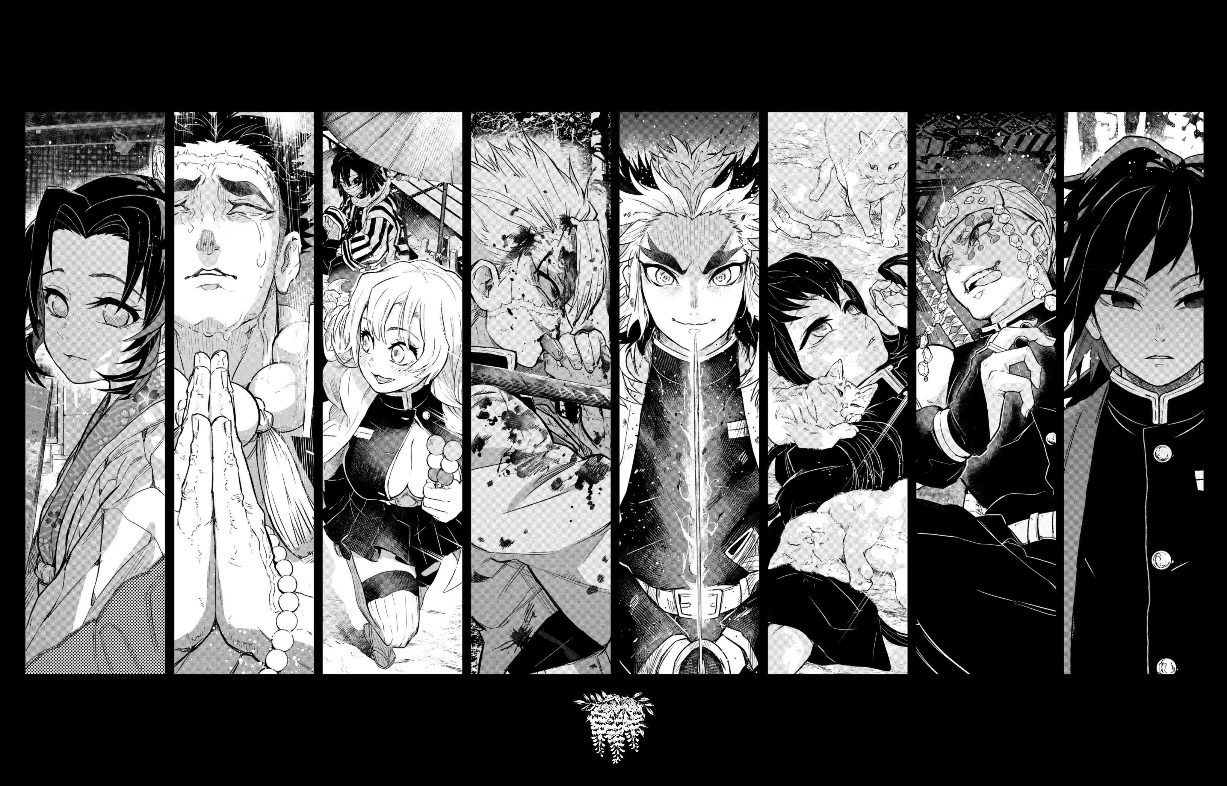 Demon Slayer Black And White Wallpapers - Top Free Demon Slayer Black ...