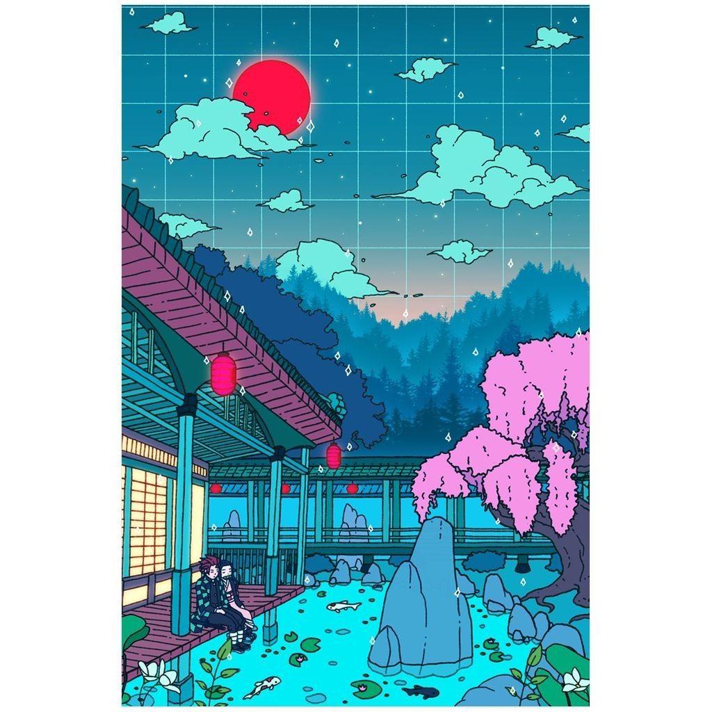 Demon Slayer Vaporwave Wallpapers - Top Free Demon Slayer Vaporwave ...