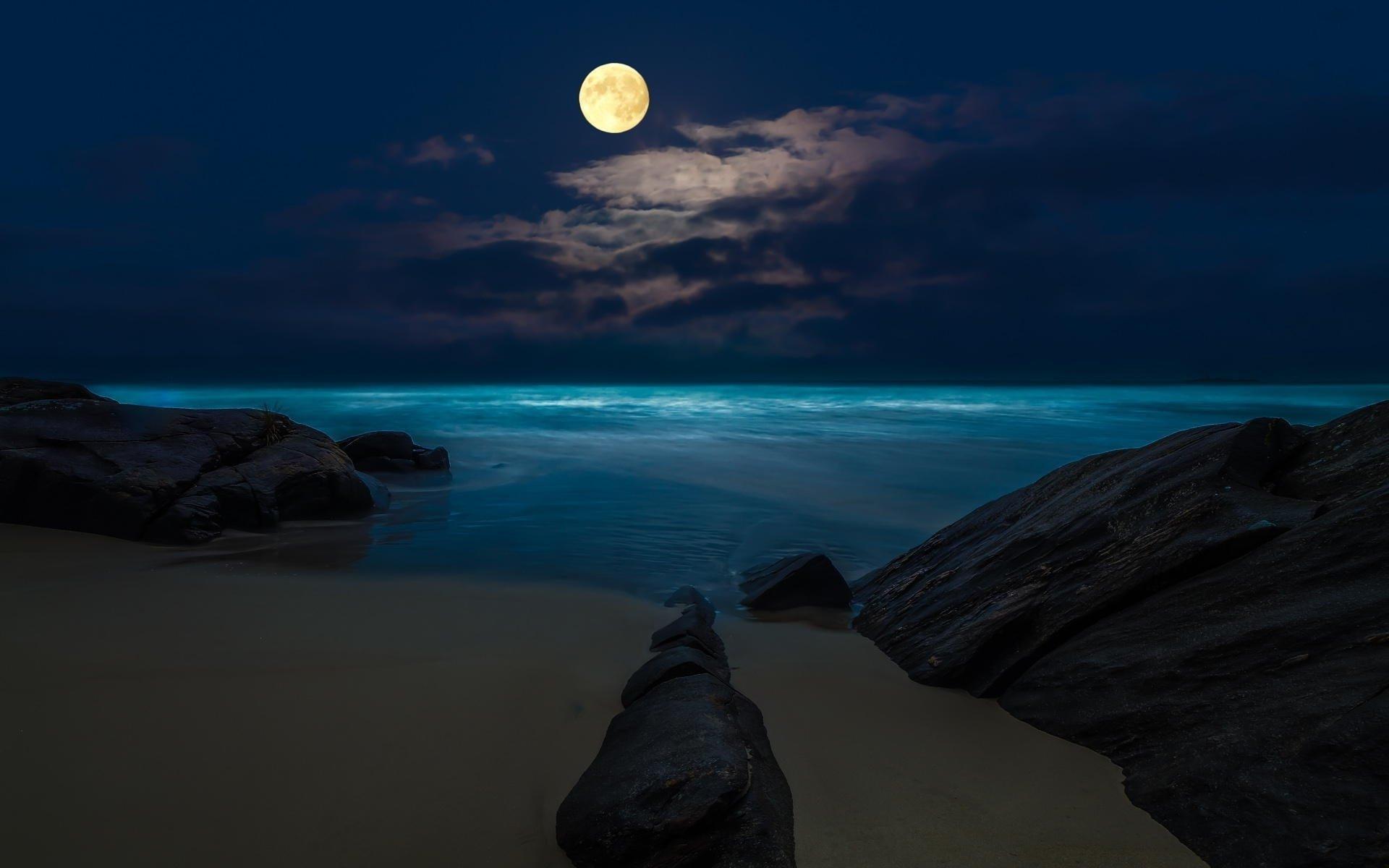 Beach Moon Wallpapers - Top Free Beach Moon Backgrounds - WallpaperAccess
