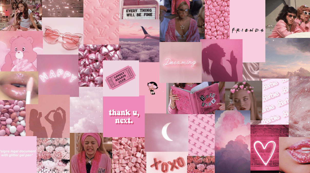 Pink Collage Laptop Wallpapers - Top Free Pink Collage Laptop Backgrounds - WallpaperAccess