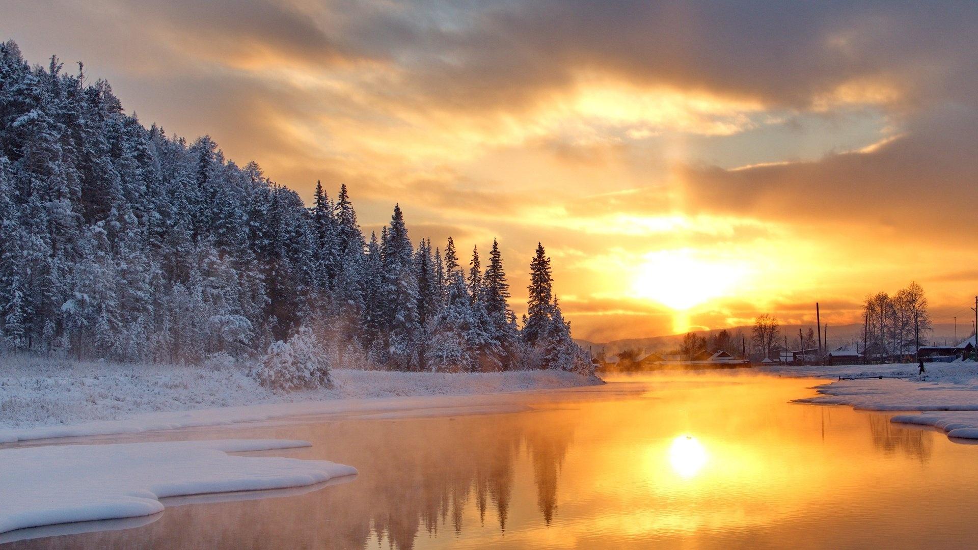 Winter Sunset Computer Wallpapers - Top Free Winter Sunset Computer ...