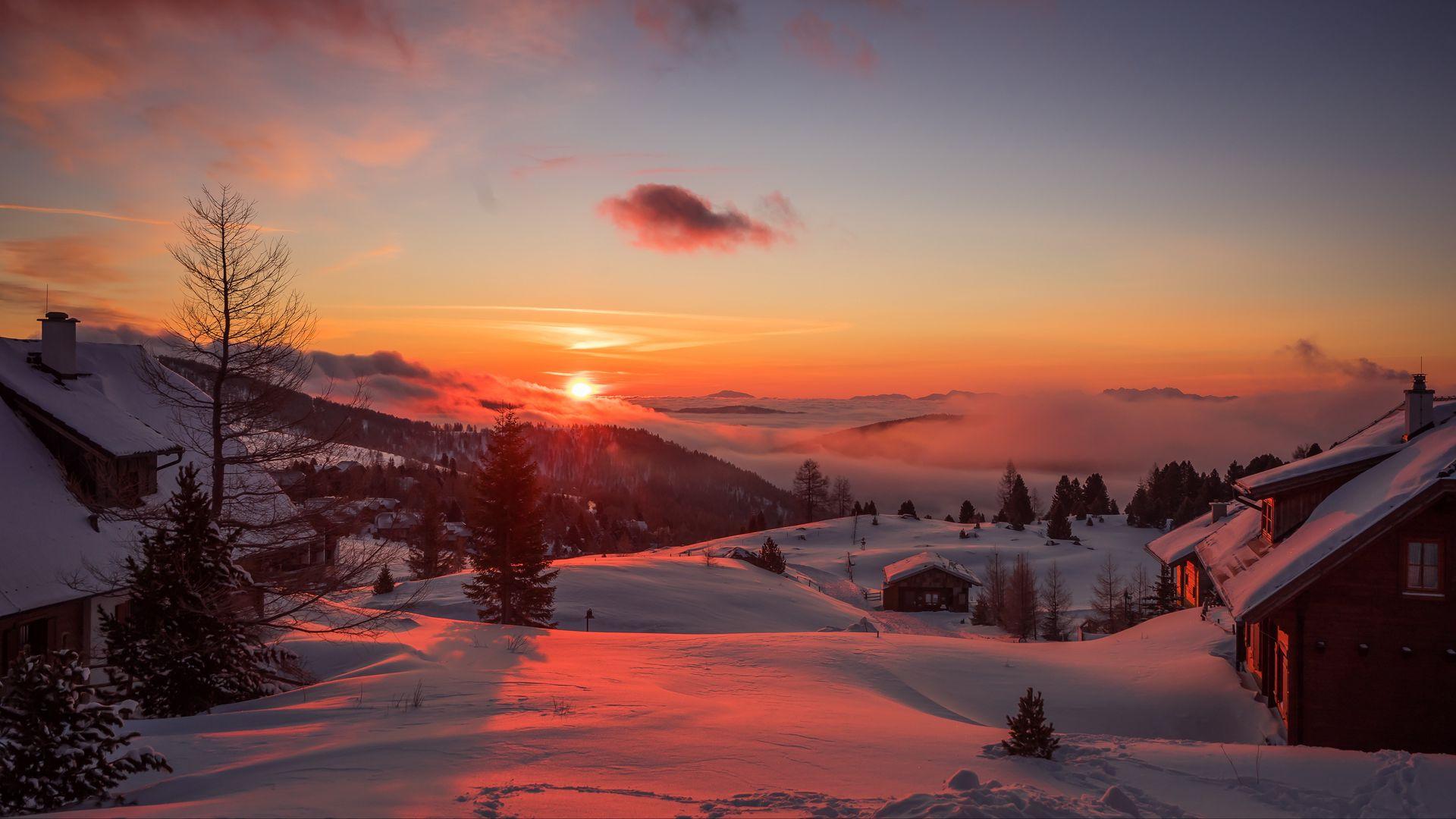Winter Sunset Computer Wallpapers - Top Free Winter Sunset Computer ...
