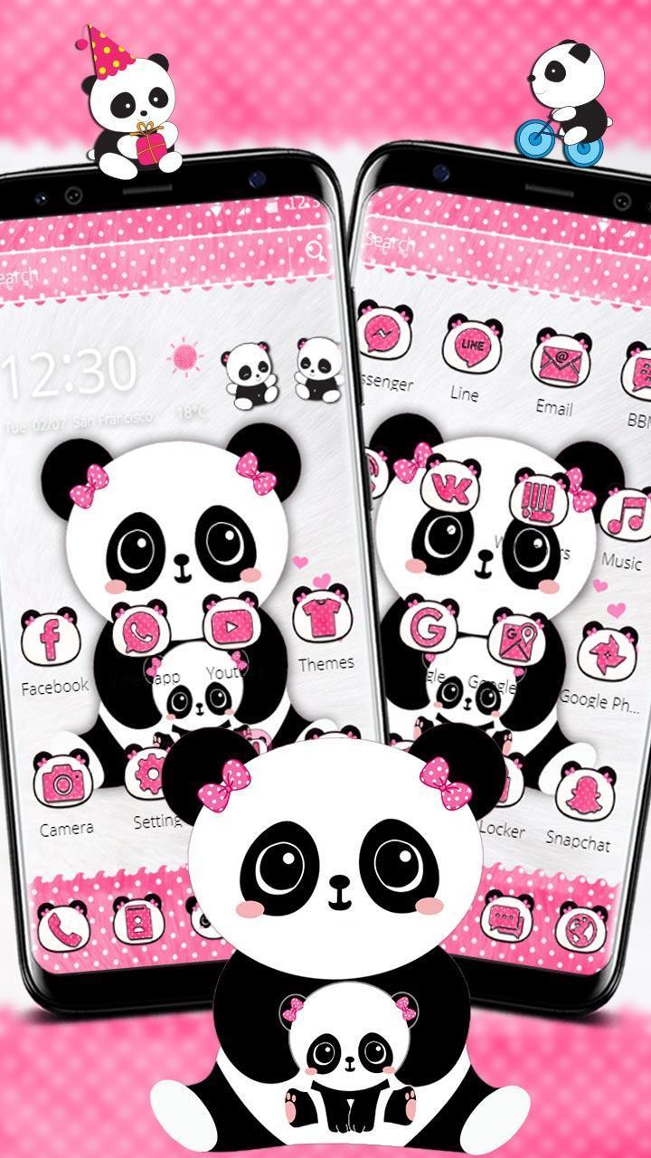 Cute Pink Panda Wallpapers - Top Free Cute Pink Panda Backgrounds ...