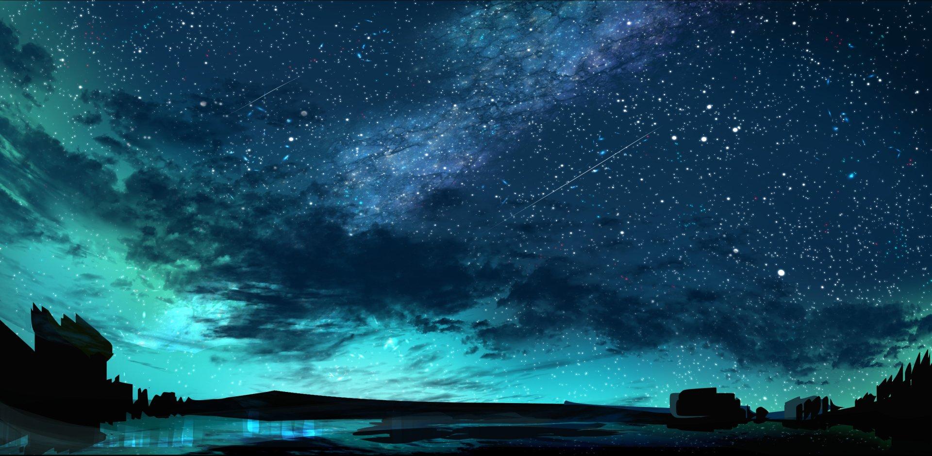 Blue Starry Night Sky Wallpapers - Top Free Blue Starry Night Sky ...