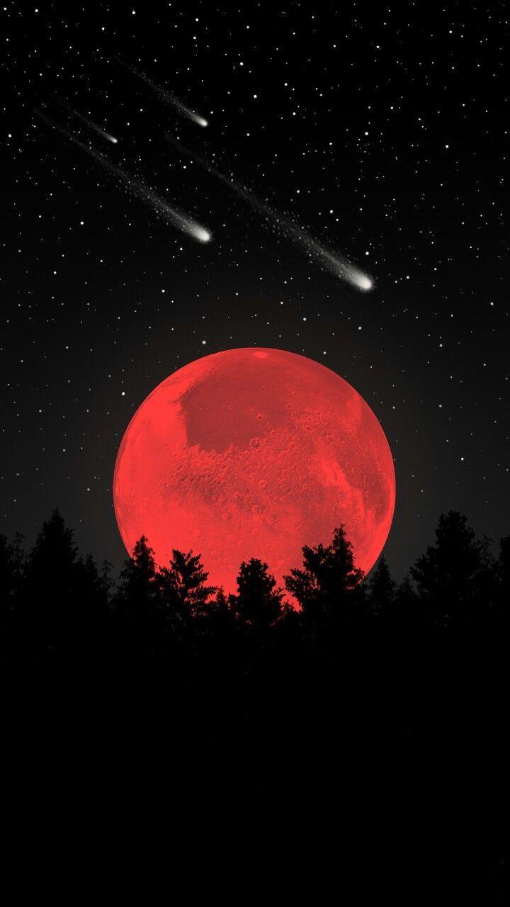 Red Moon Night Sky Wallpapers - Top Free Red Moon Night Sky Backgrounds ...