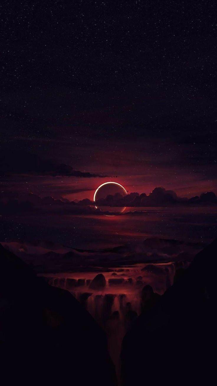 Red Moon Night Sky Wallpapers - Top Free Red Moon Night Sky Backgrounds ...