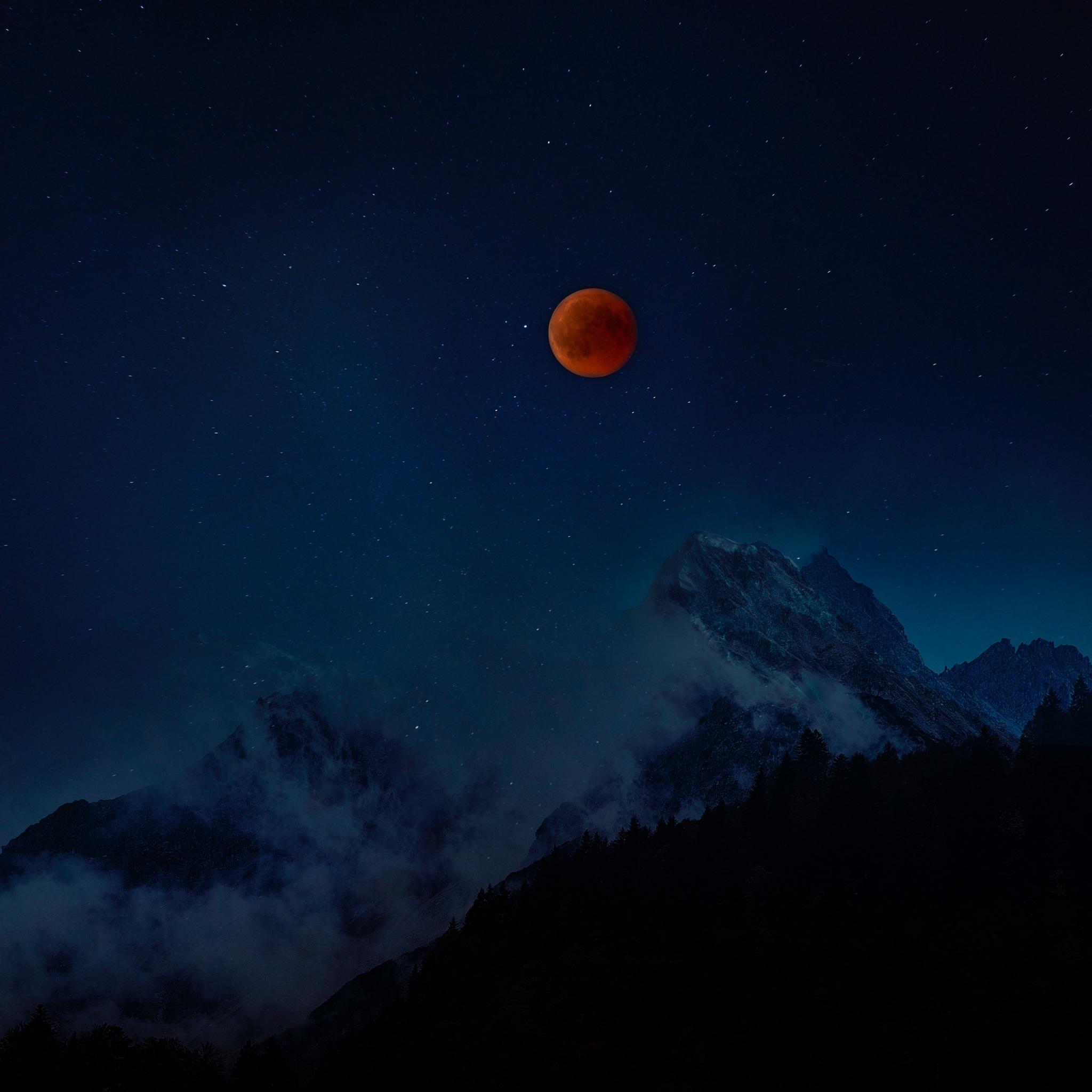 Red Moon Night Sky Wallpapers - Top Free Red Moon Night Sky Backgrounds ...