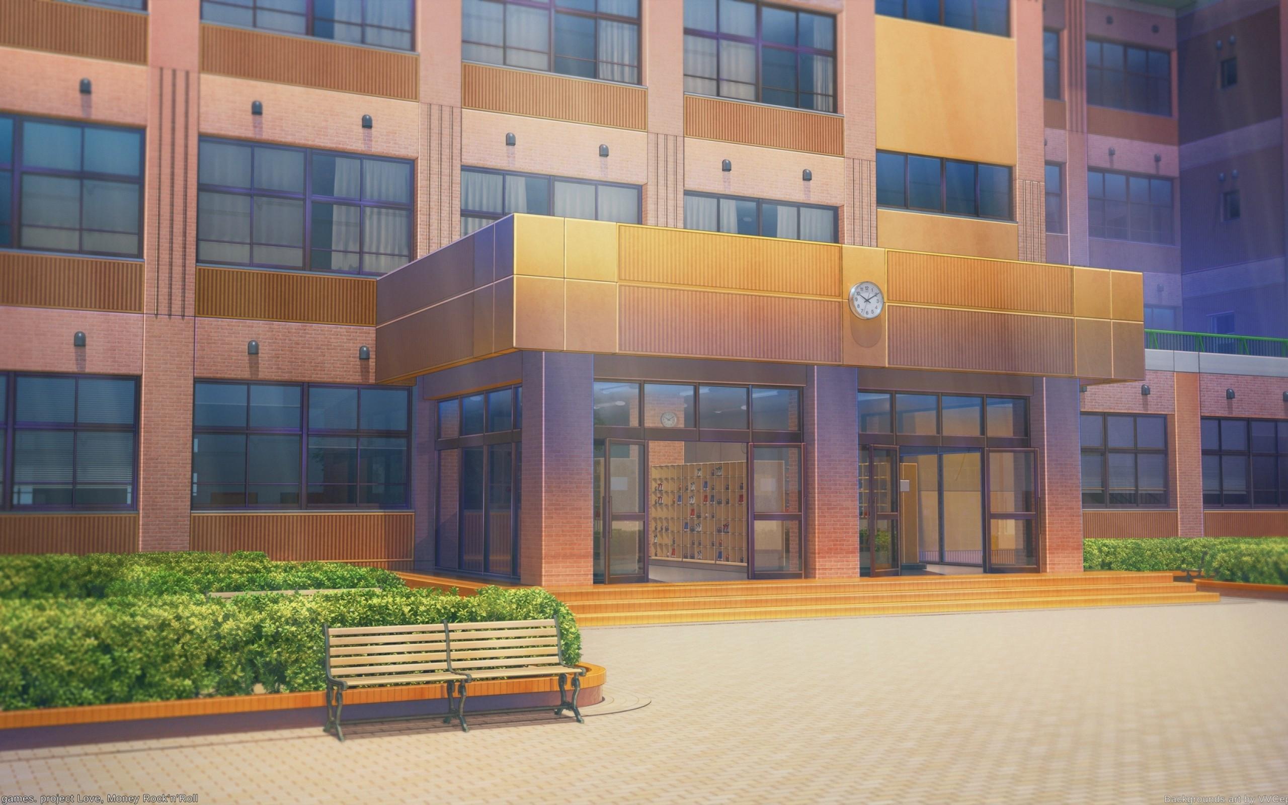 Anime School Building Wallpapers - Top Free Anime School Building ...