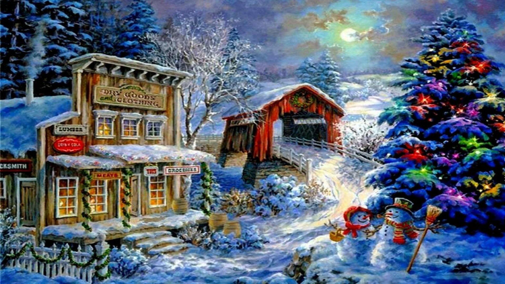 Christmas Village Scene Wallpapers - Top Free Christmas Village Scene ...
