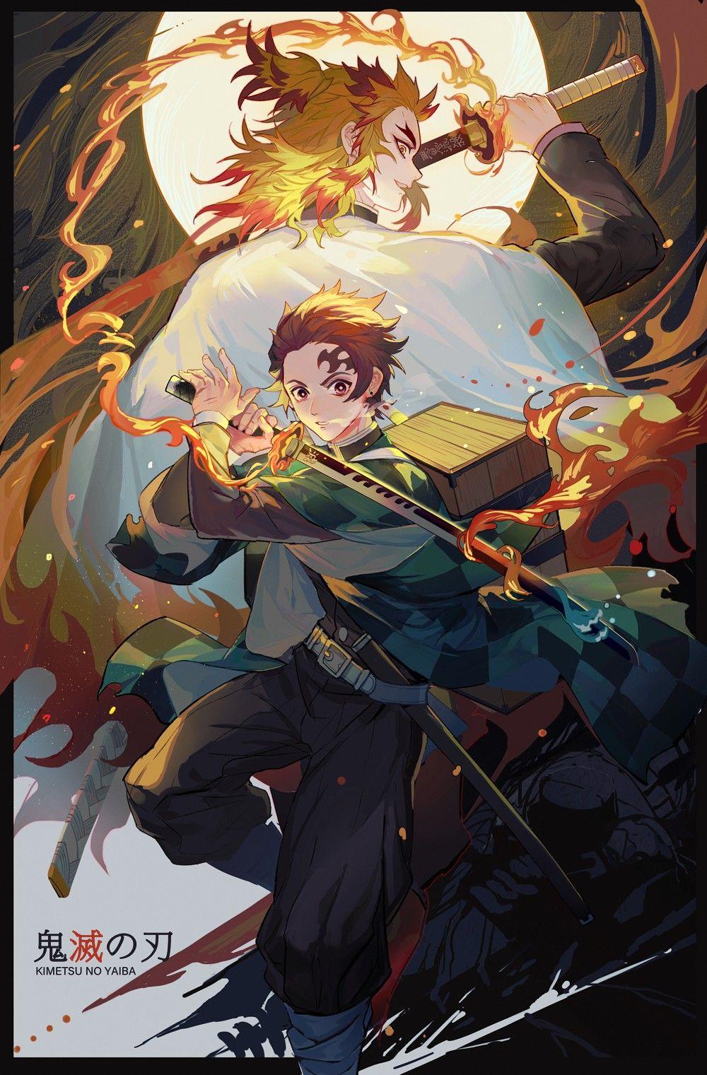 Tanjiro and Rengoku Wallpapers - Top Free Tanjiro and Rengoku ...