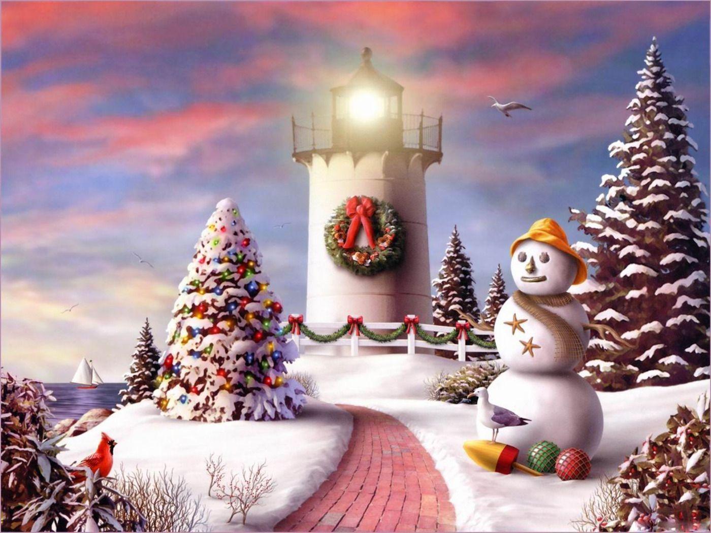 Christmas Lighthouse Wallpapers - Top Free Christmas Lighthouse ...
