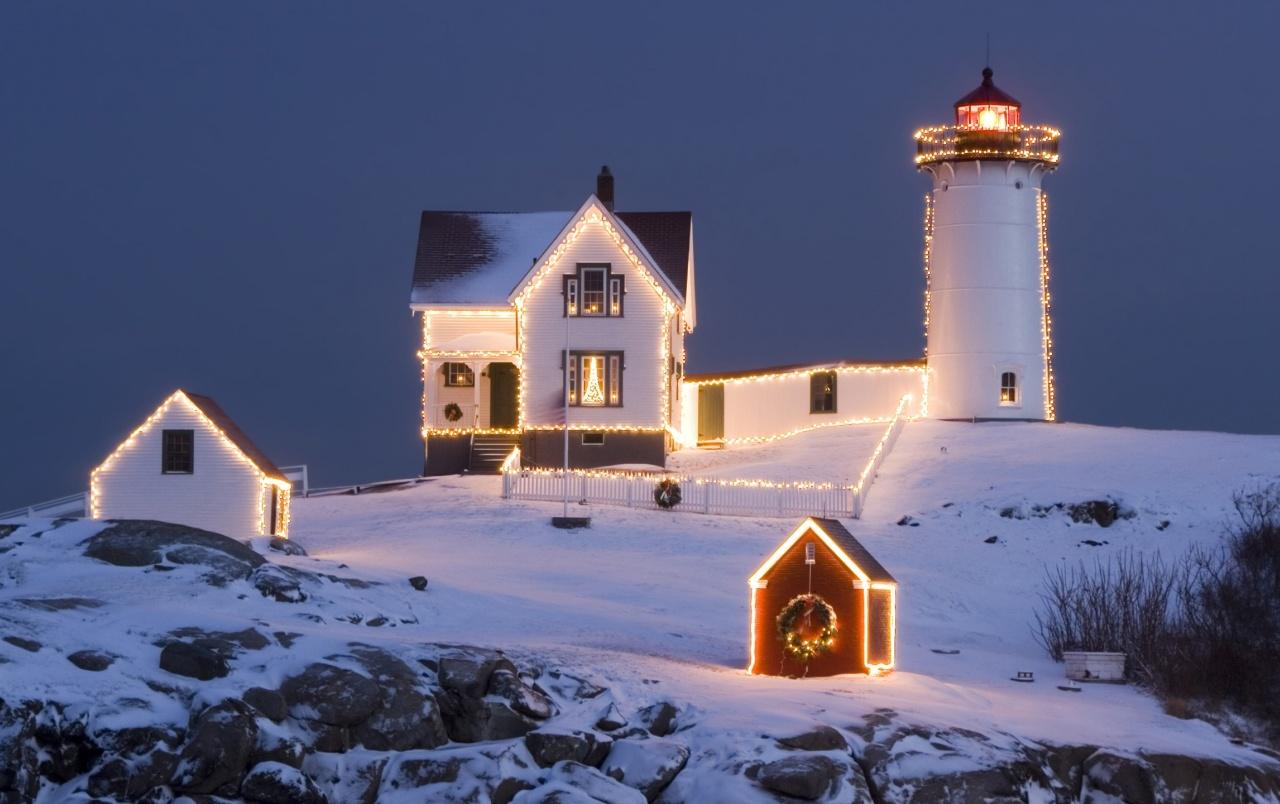 Christmas Lighthouse Wallpapers - Top Free Christmas Lighthouse ...