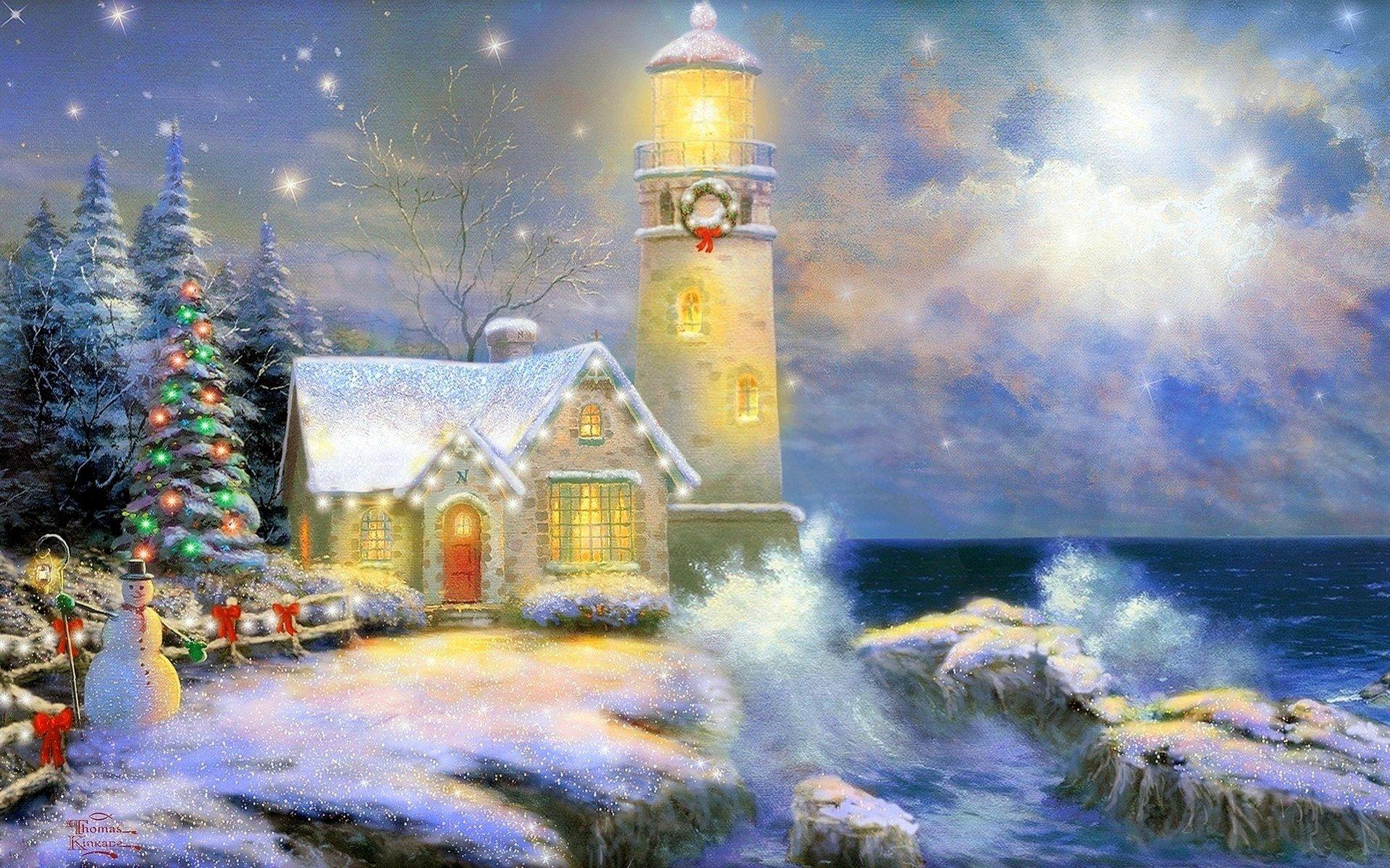 Christmas Lighthouse Wallpapers - Top Free Christmas Lighthouse ...