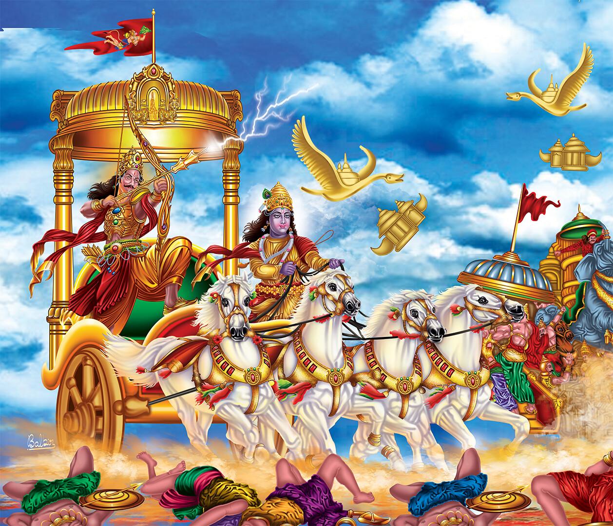 Krishna Arjuna Wallpapers - Top Free Krishna Arjuna Backgrounds ...