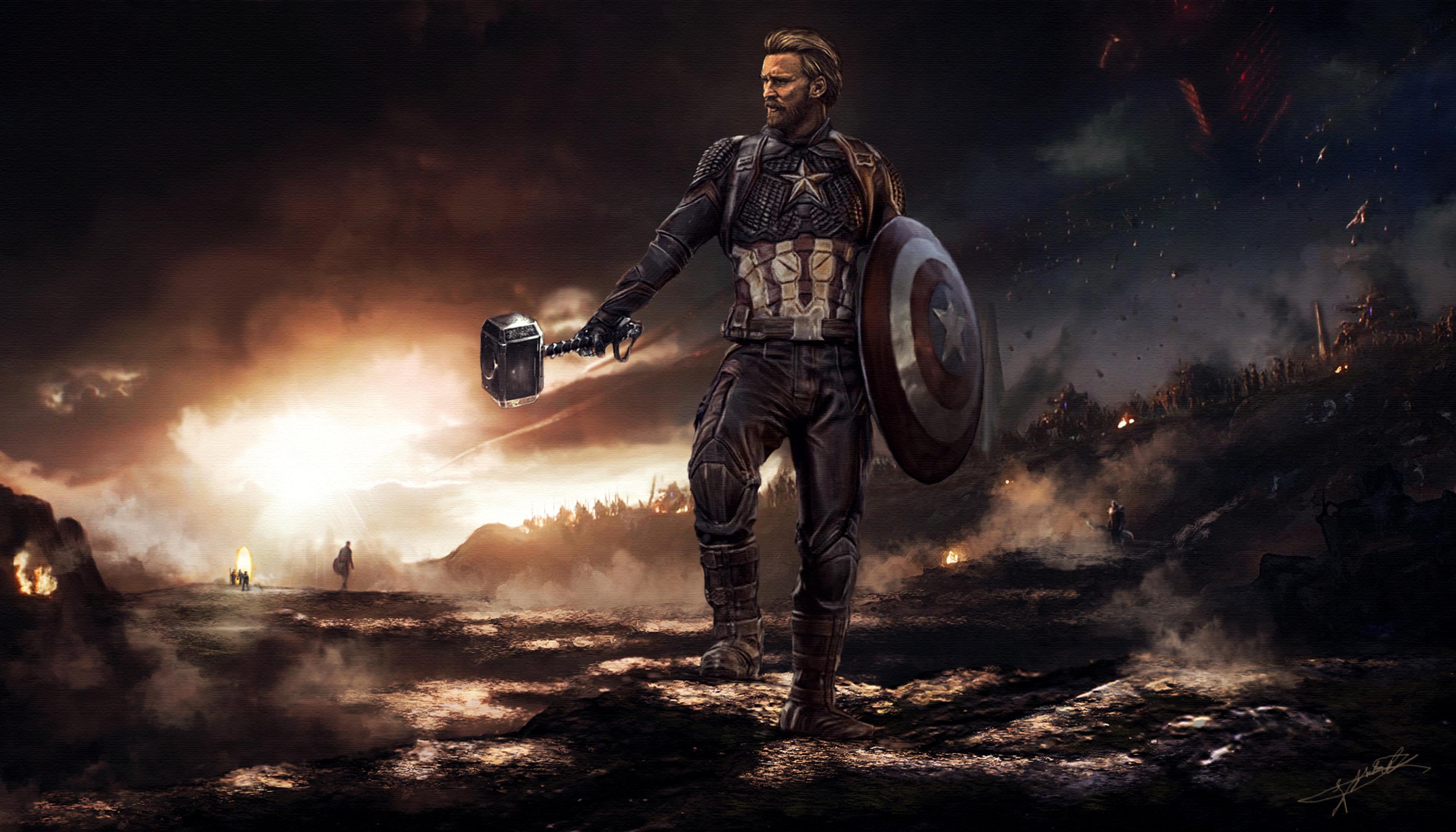 Captain America With Mjolnir Wallpapers - Top Free Captain America With ...