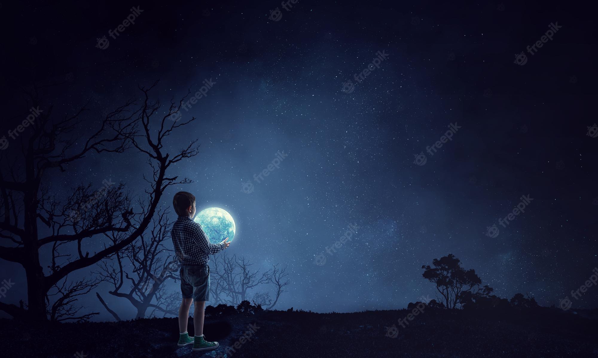 Boy and Moon Wallpapers - Top Free Boy and Moon Backgrounds ...