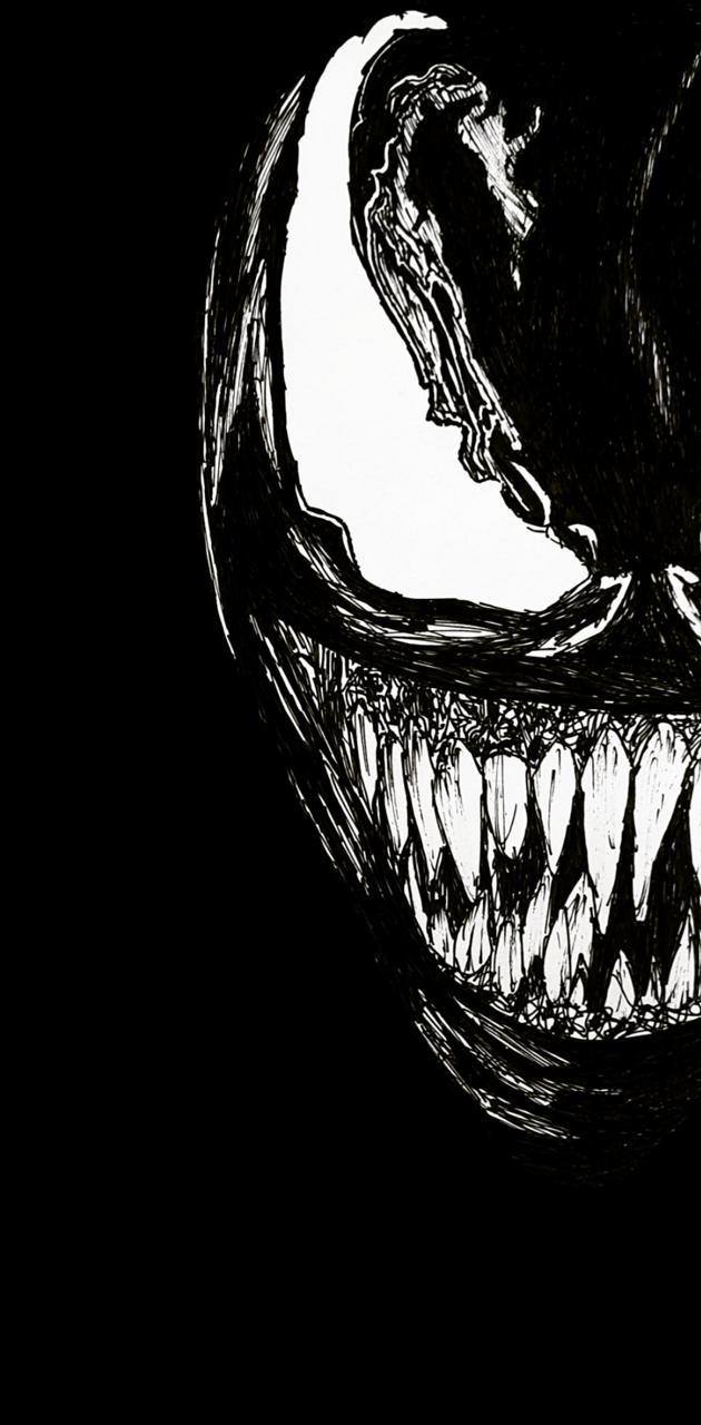 Black and White Venom Wallpapers - Top Free Black and White Venom ...
