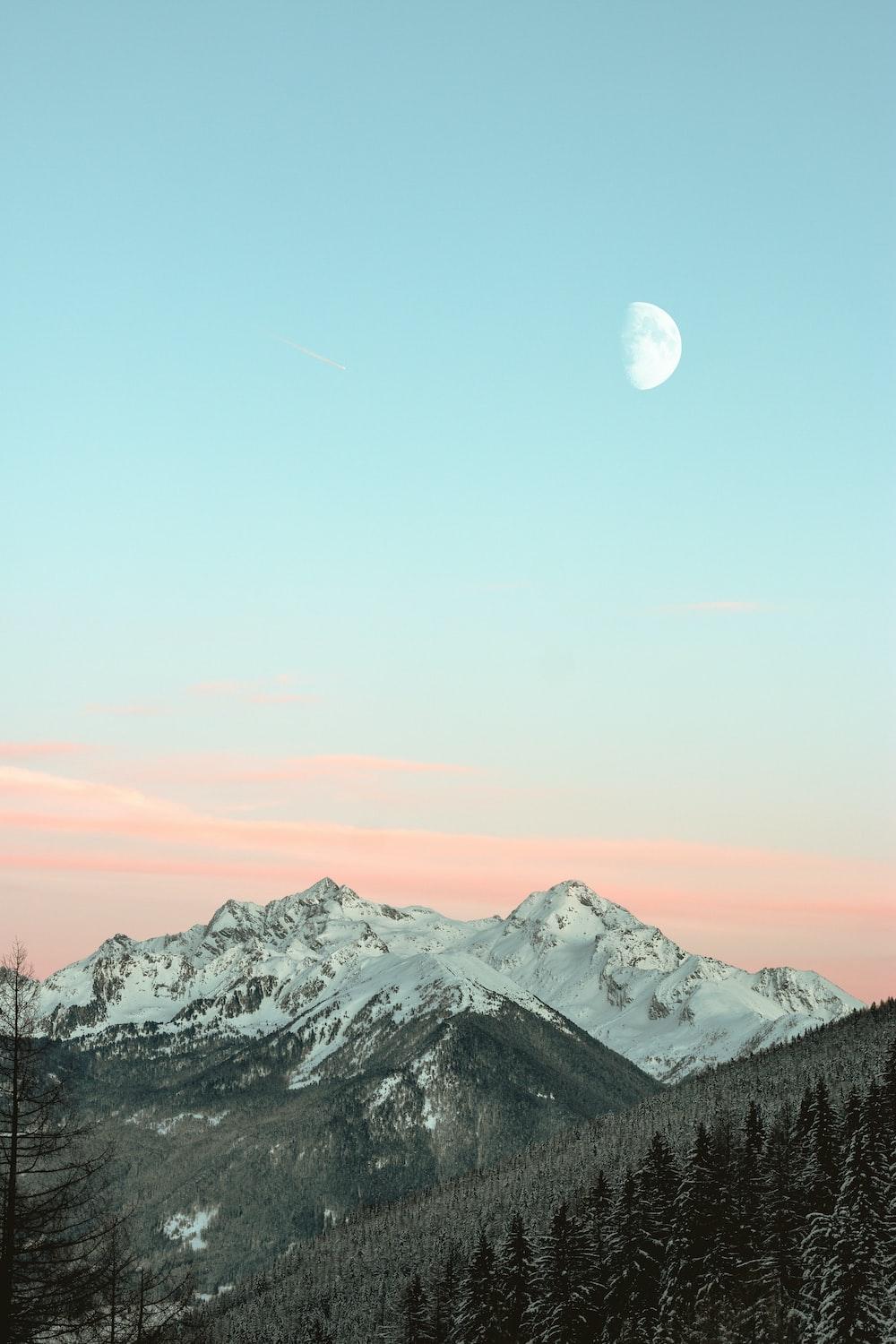 Moon Snow Mountain Wallpapers - Top Free Moon Snow Mountain Backgrounds ...
