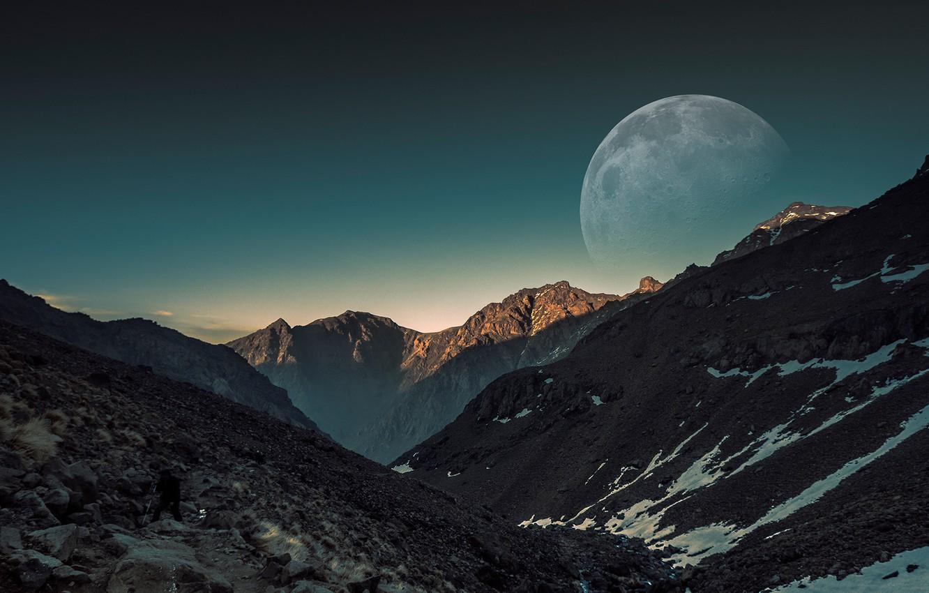 Moon Snow Mountain Wallpapers - Top Free Moon Snow Mountain Backgrounds ...