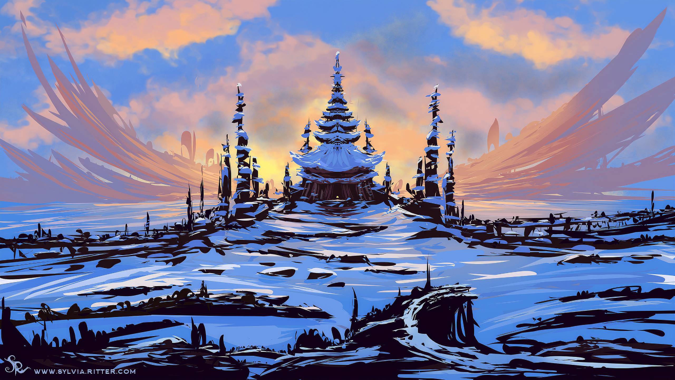 Blue Temple Wallpapers - Top Free Blue Temple Backgrounds - WallpaperAccess