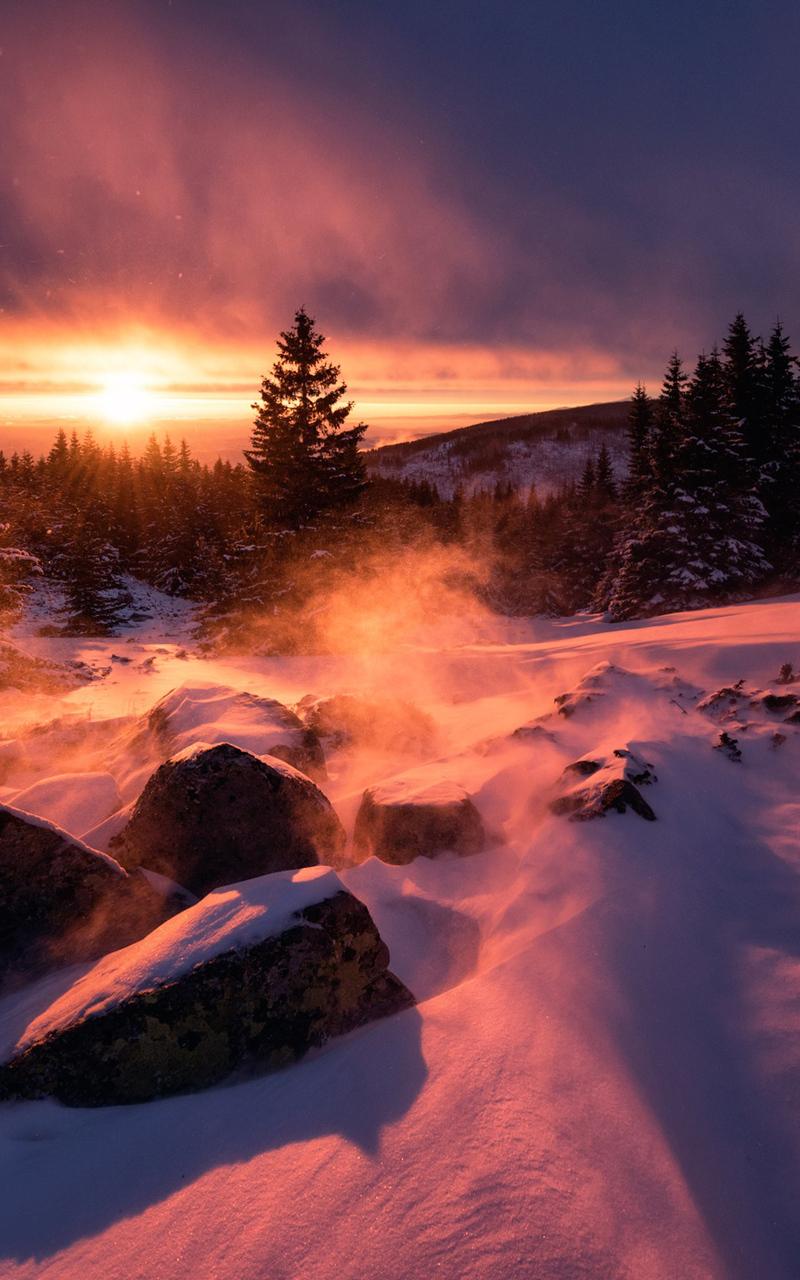 4K Snow Sunset Wallpapers - Top Free 4K Snow Sunset Backgrounds ...