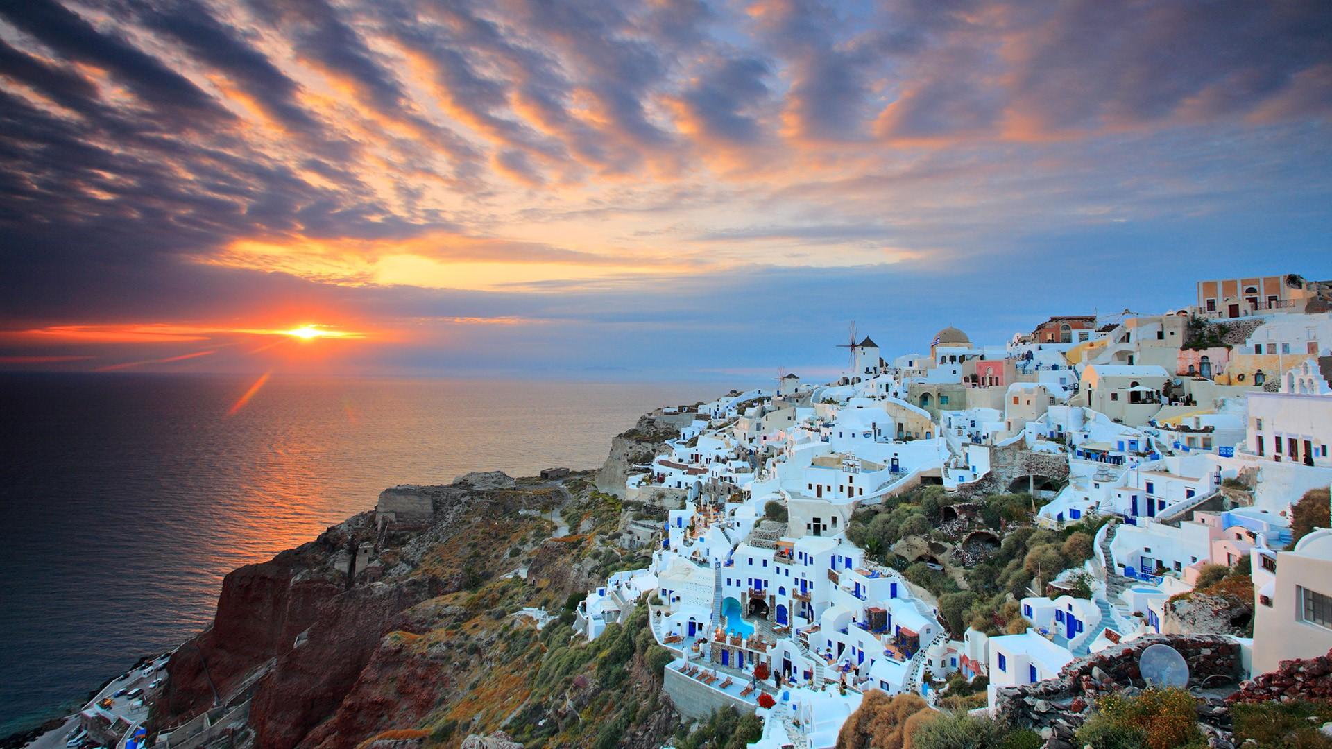 Santorini Island Sunset Wallpapers - Top Free Santorini Island Sunset ...
