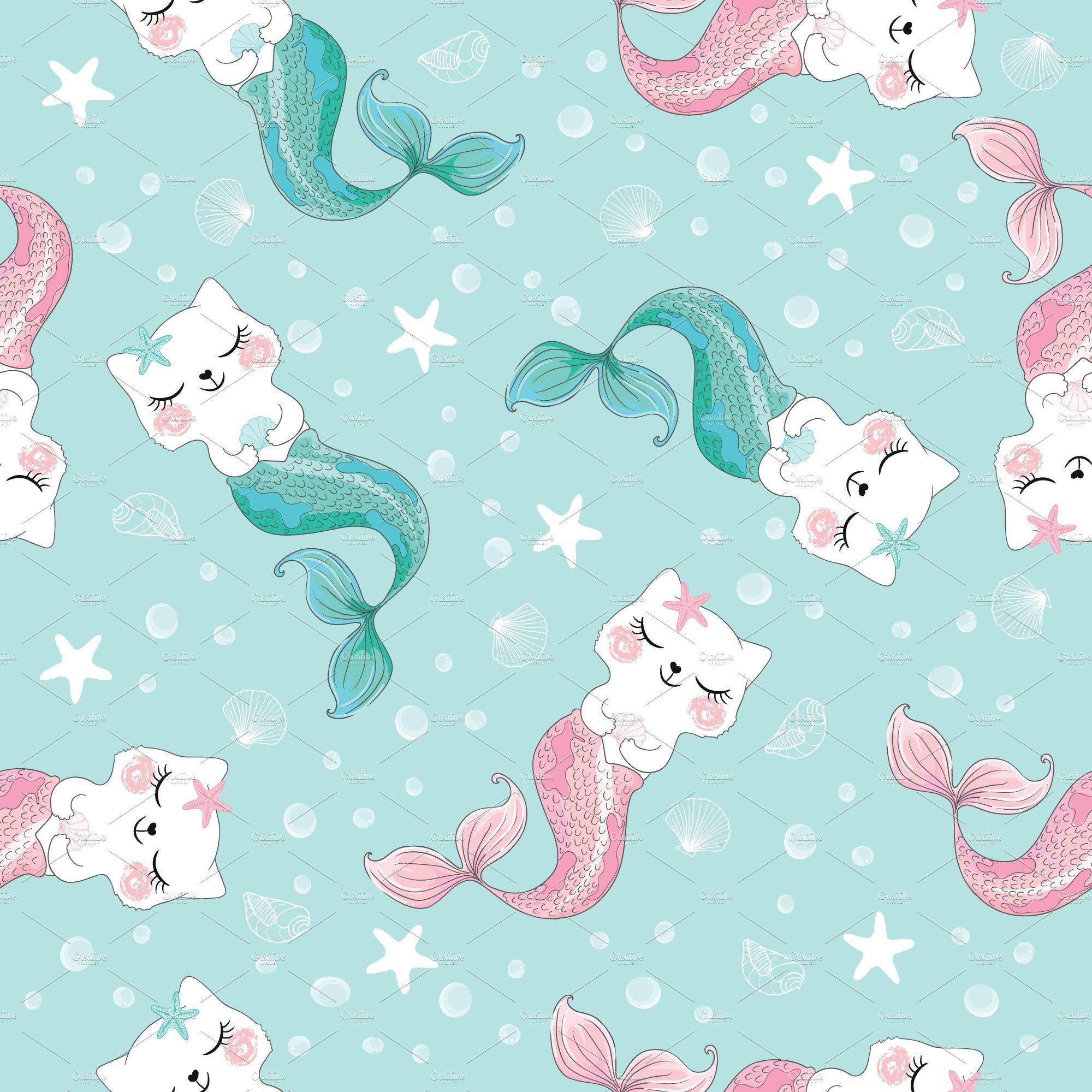 Mermaid Cat Wallpapers - Top Free Mermaid Cat Backgrounds - WallpaperAccess