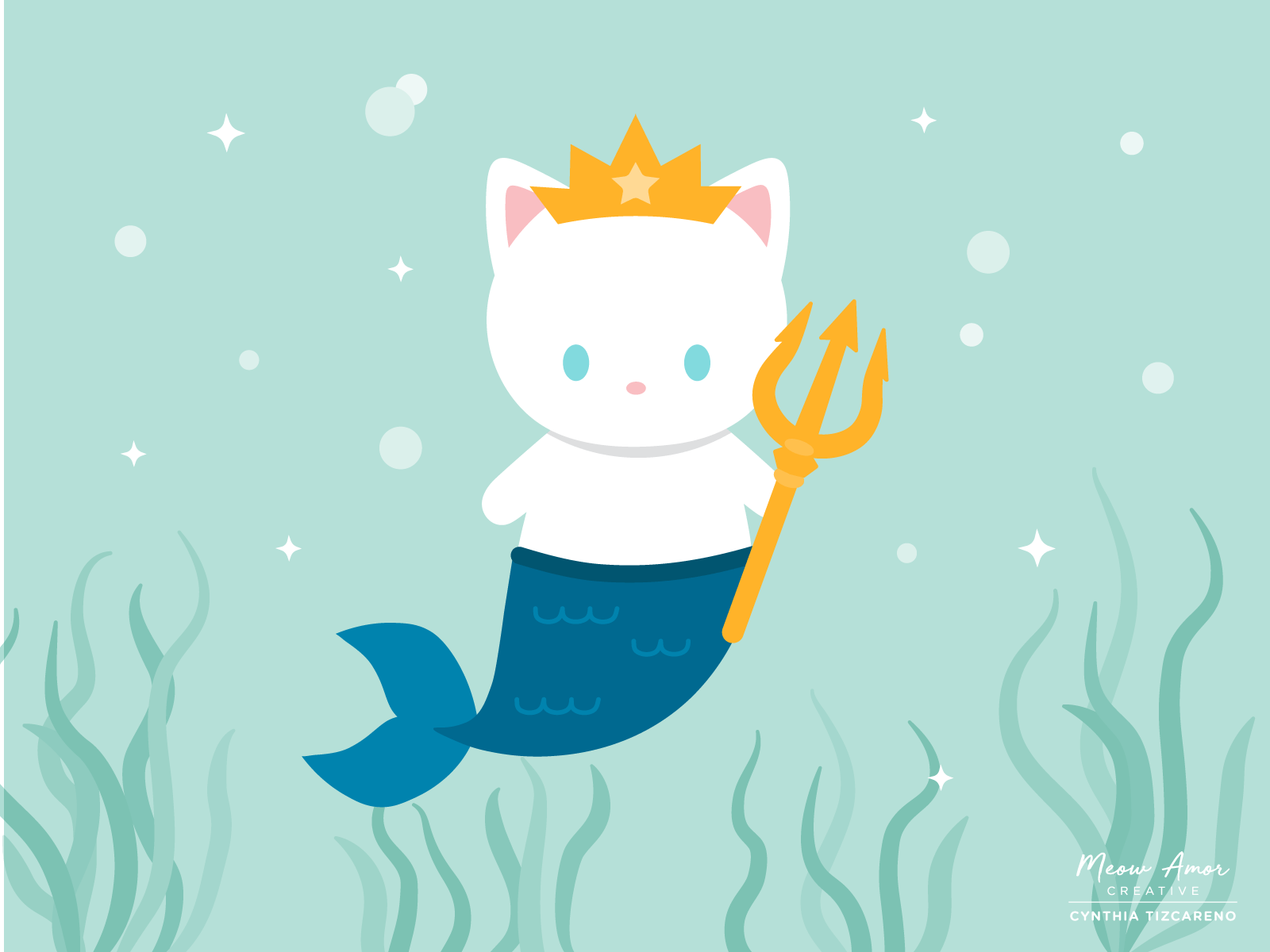 Mermaid Cat Wallpapers - Top Free Mermaid Cat Backgrounds - WallpaperAccess