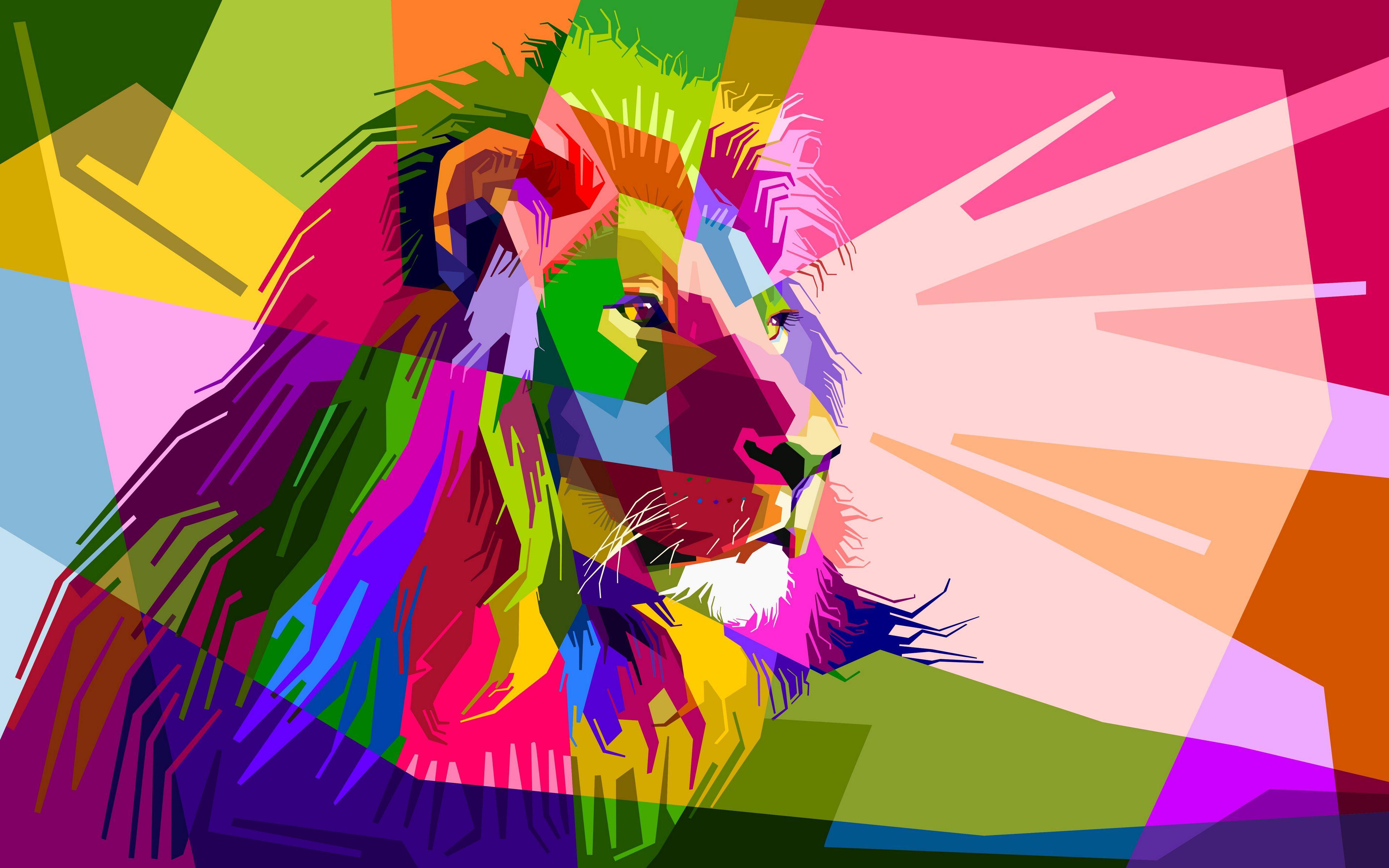 Lion Art 4K Wallpapers - Top Free Lion Art 4K Backgrounds - WallpaperAccess