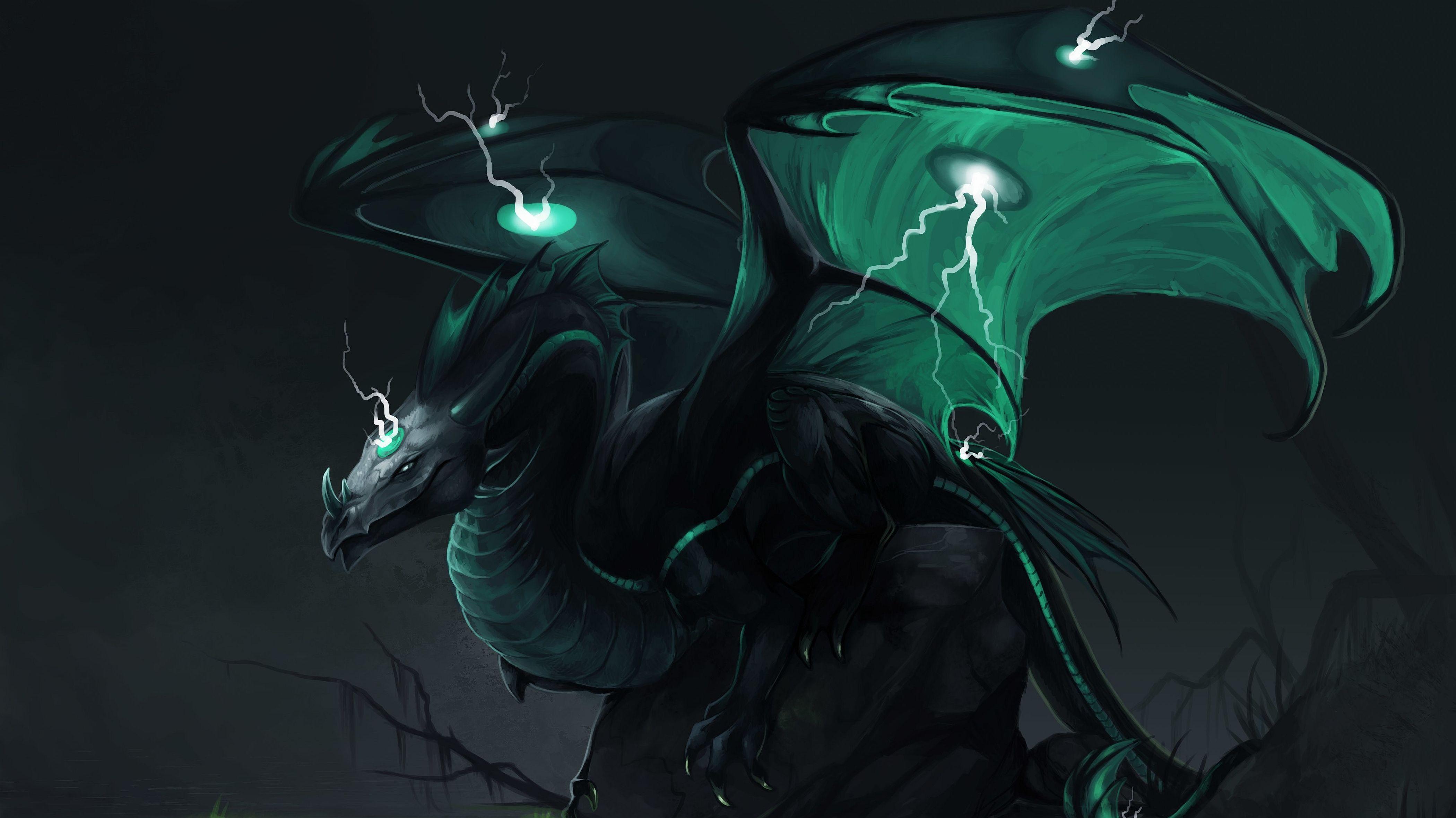 Green Lightning Dragon Wallpapers - Top Free Green Lightning Dragon ...