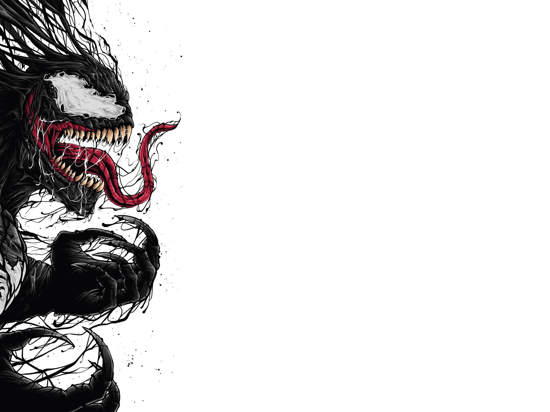 Black and White Venom Wallpapers - Top Free Black and White Venom ...