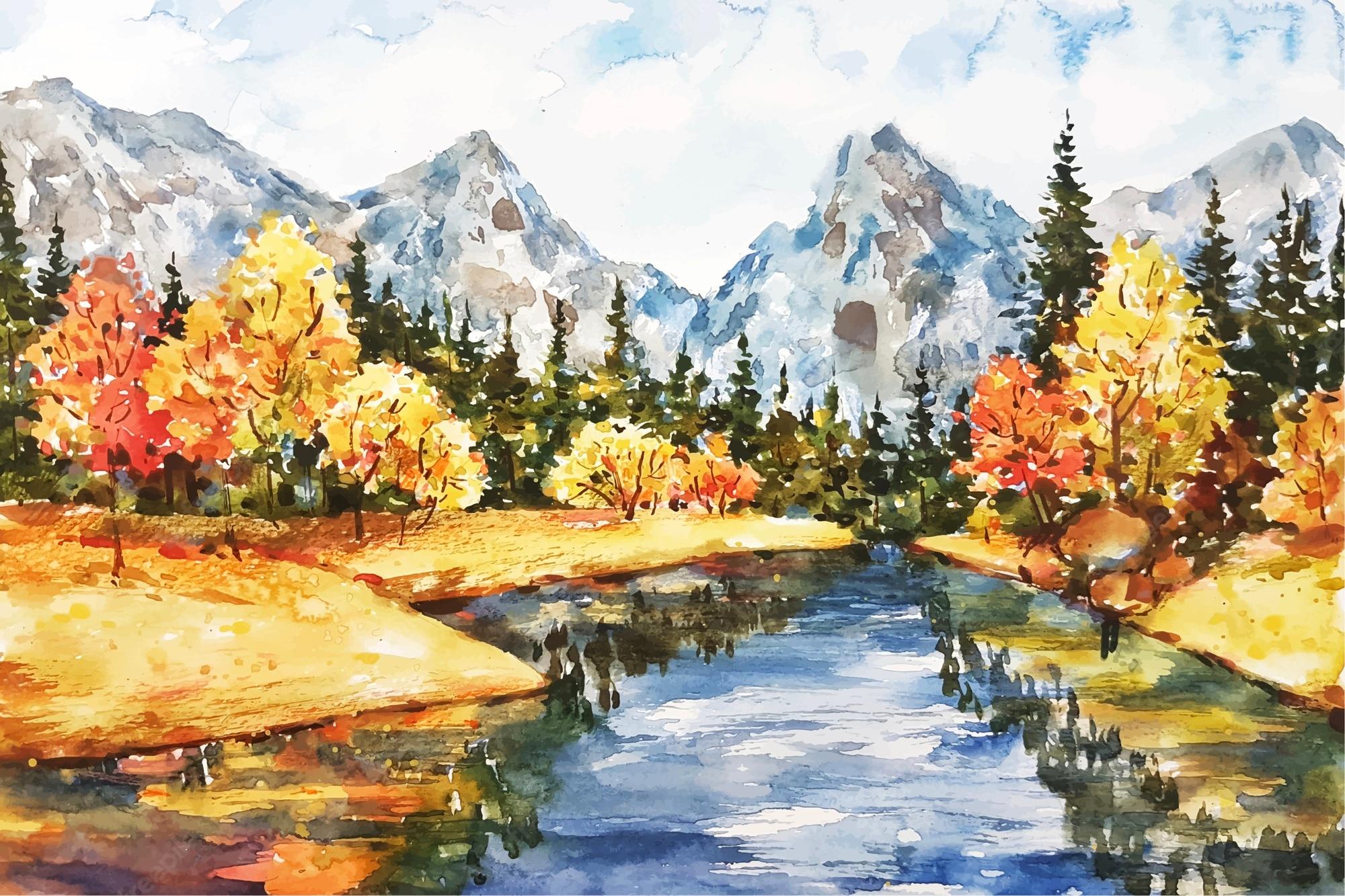 Watercolor Scenery Wallpapers - Top Free Watercolor Scenery Backgrounds ...