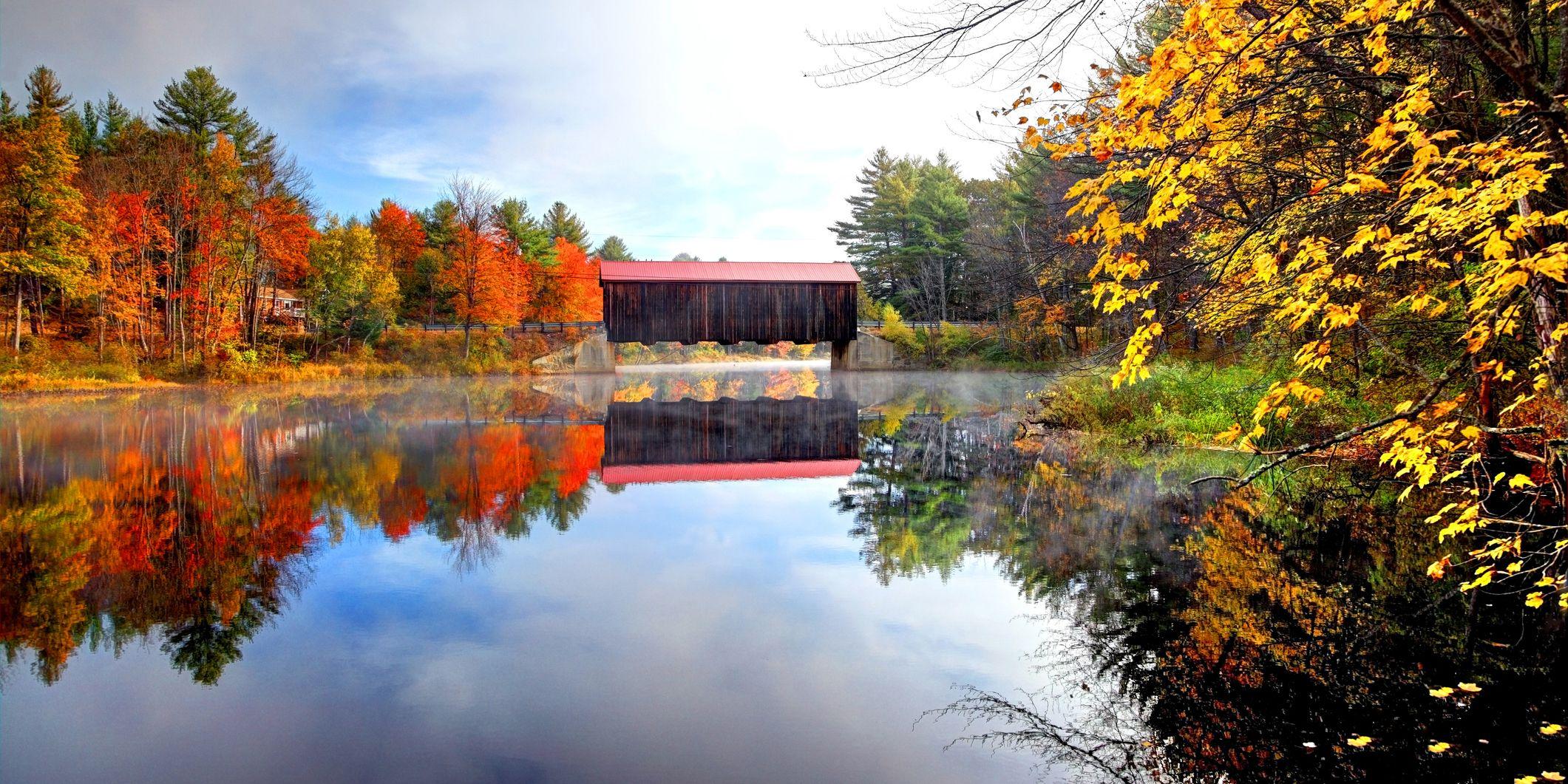 Covered Bridge Autumn Wallpapers - Top Free Covered Bridge Autumn ...
