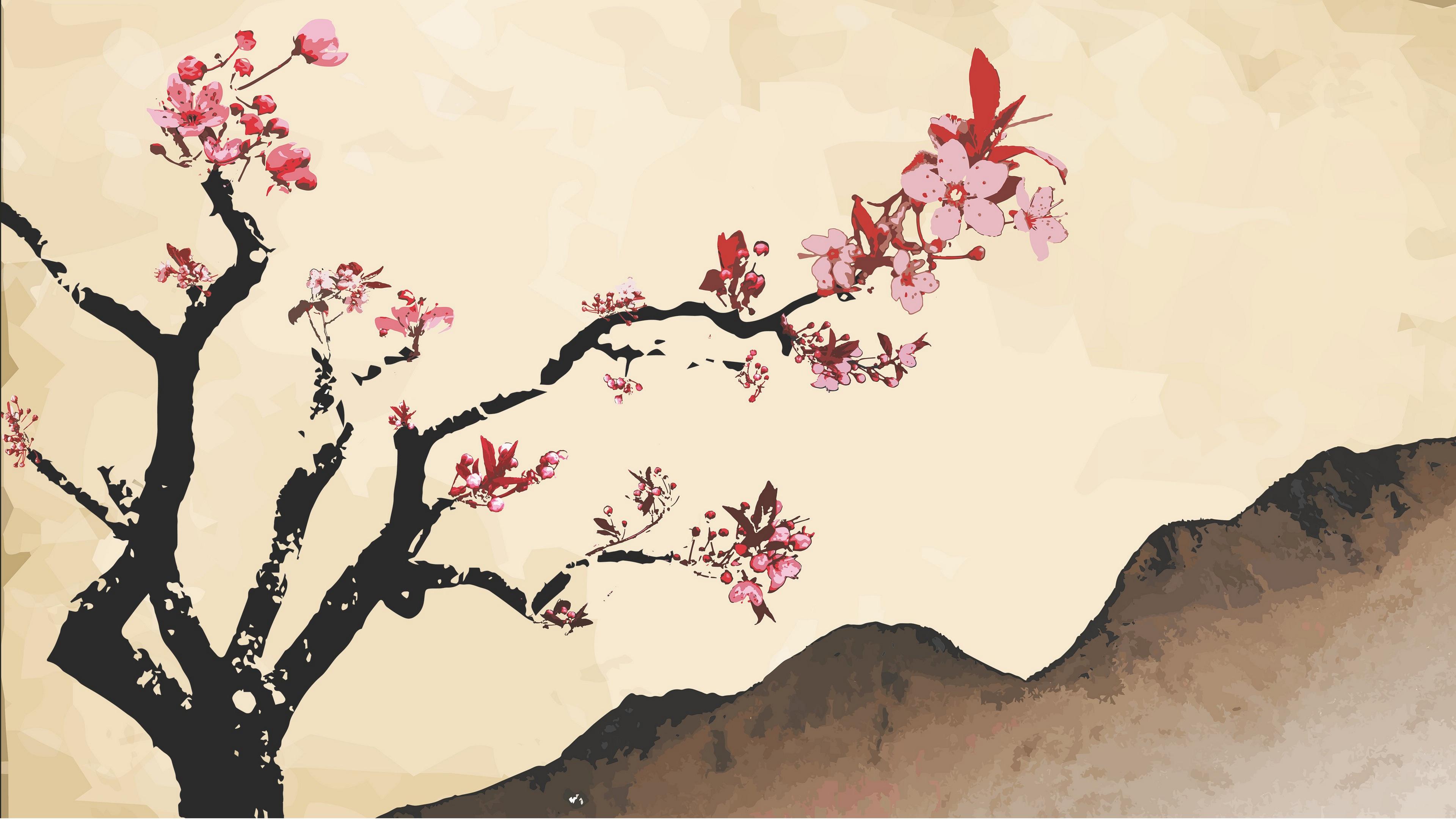 Japanese Art Pink Flower Wallpapers - Top Free Japanese Art Pink Flower ...