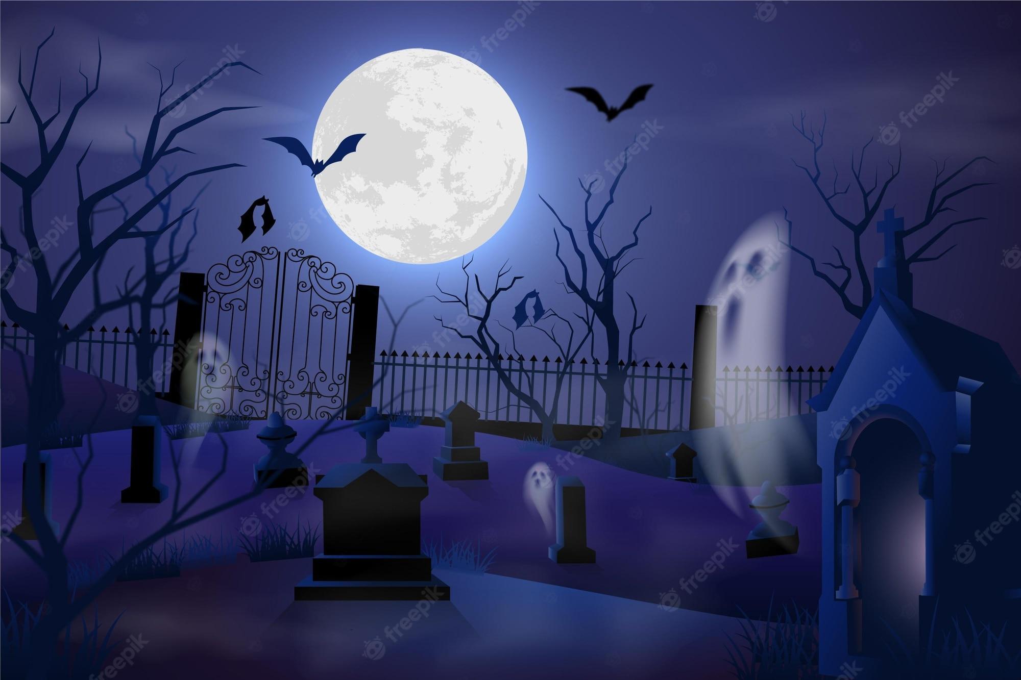 Spooky Graveyard Wallpapers - Top Free Spooky Graveyard Backgrounds ...
