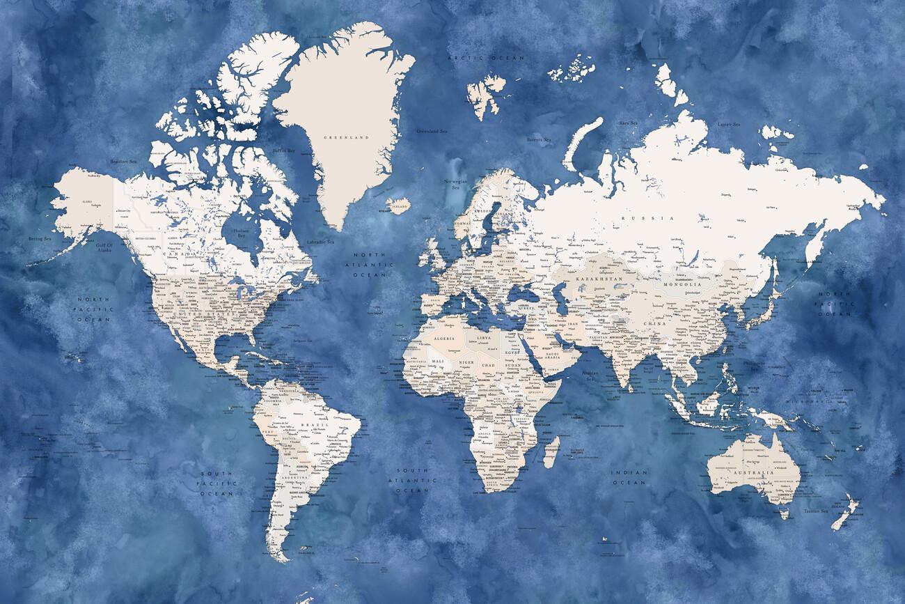 Blue World Map Wallpapers - Top Free Blue World Map Backgrounds ...