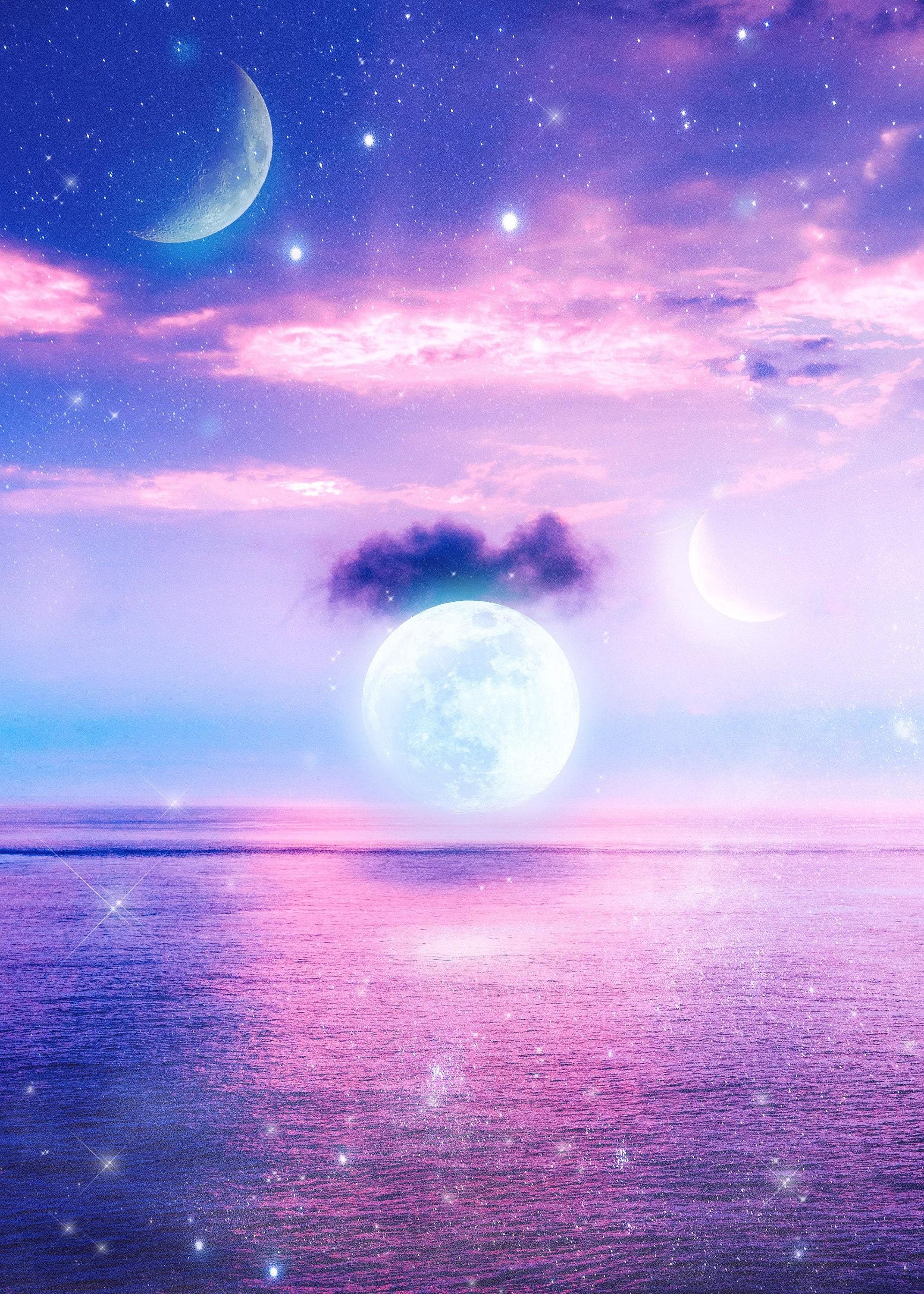 Pink Moon Aesthetic Wallpapers - Top Free Pink Moon Aesthetic Backgrounds - WallpaperAccess