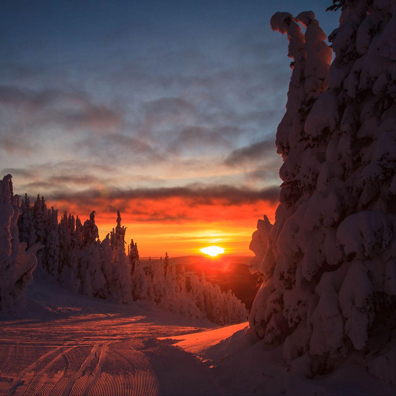 Red Snow Sunset Wallpapers - Top Free Red Snow Sunset Backgrounds ...