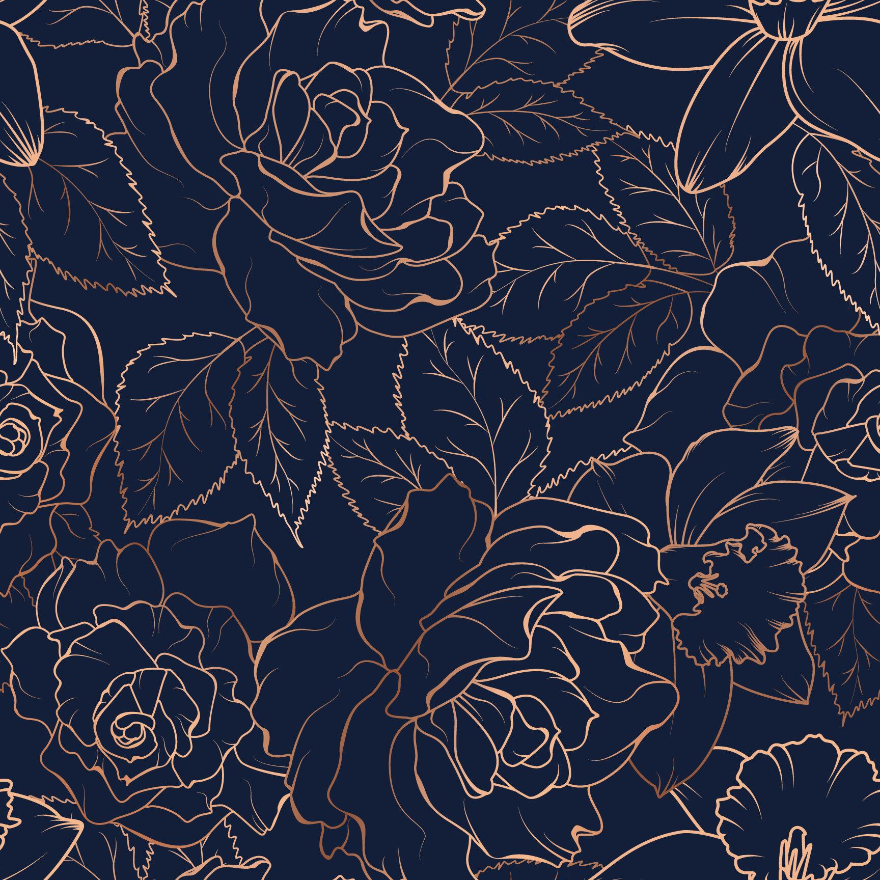 Navy Blue Floral Wallpapers - Top Free Navy Blue Floral Backgrounds ...