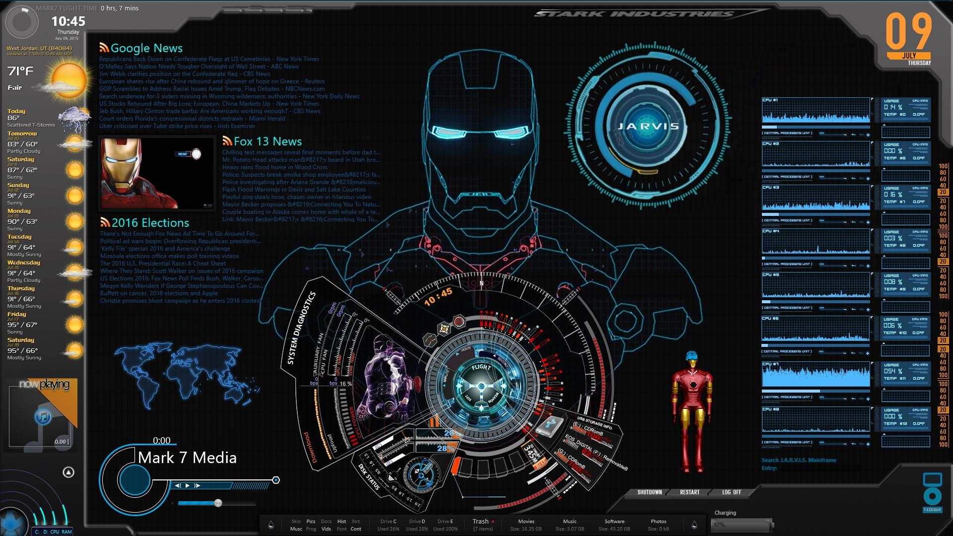 Tony Stark Computer Wallpapers - Top Free Tony Stark Computer ...