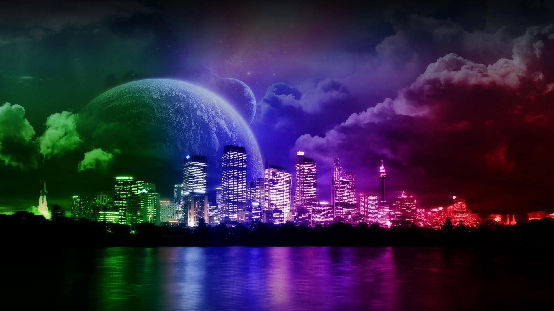 Neon City Skyline Wallpapers - Top Free Neon City Skyline Backgrounds ...