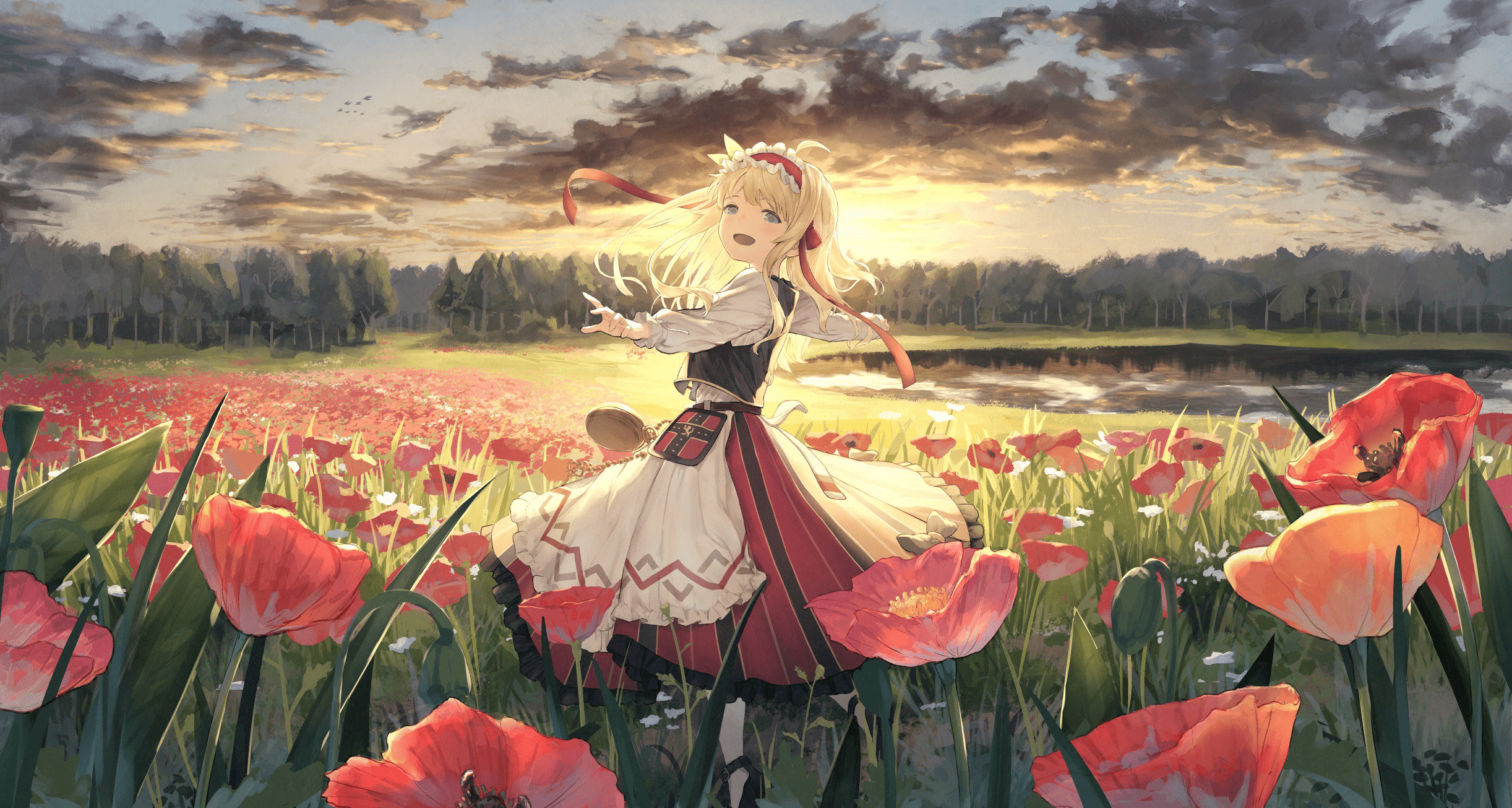 Anime Flower Field Wallpapers - Top Free Anime Flower Field Backgrounds ...