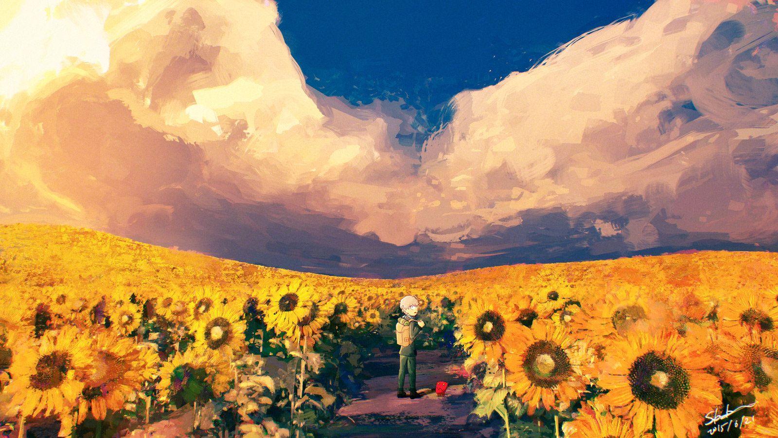 Anime Flower Field Wallpapers - Top Free Anime Flower Field Backgrounds ...