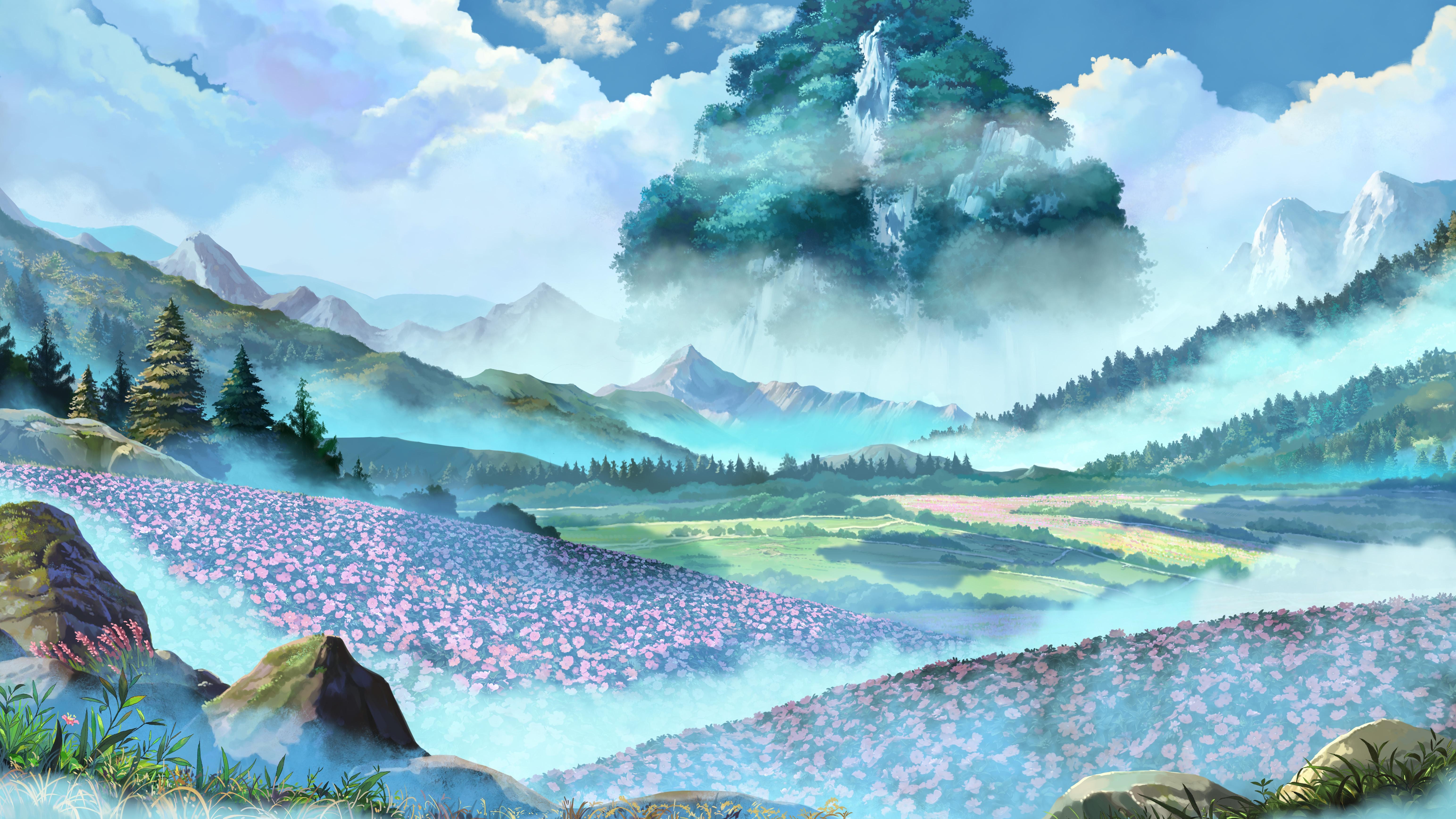 Anime Flower Field Wallpapers - Top Free Anime Flower Field Backgrounds ...