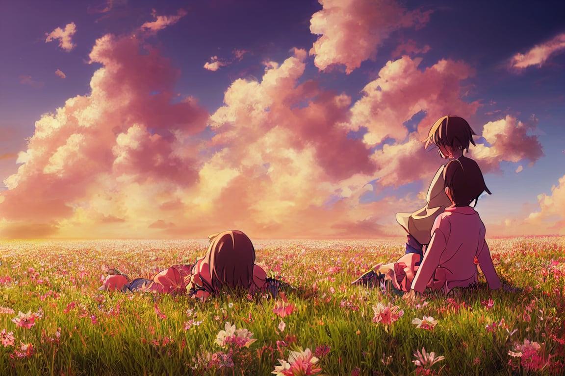 Anime Flower Field Wallpapers - Top Free Anime Flower Field Backgrounds ...