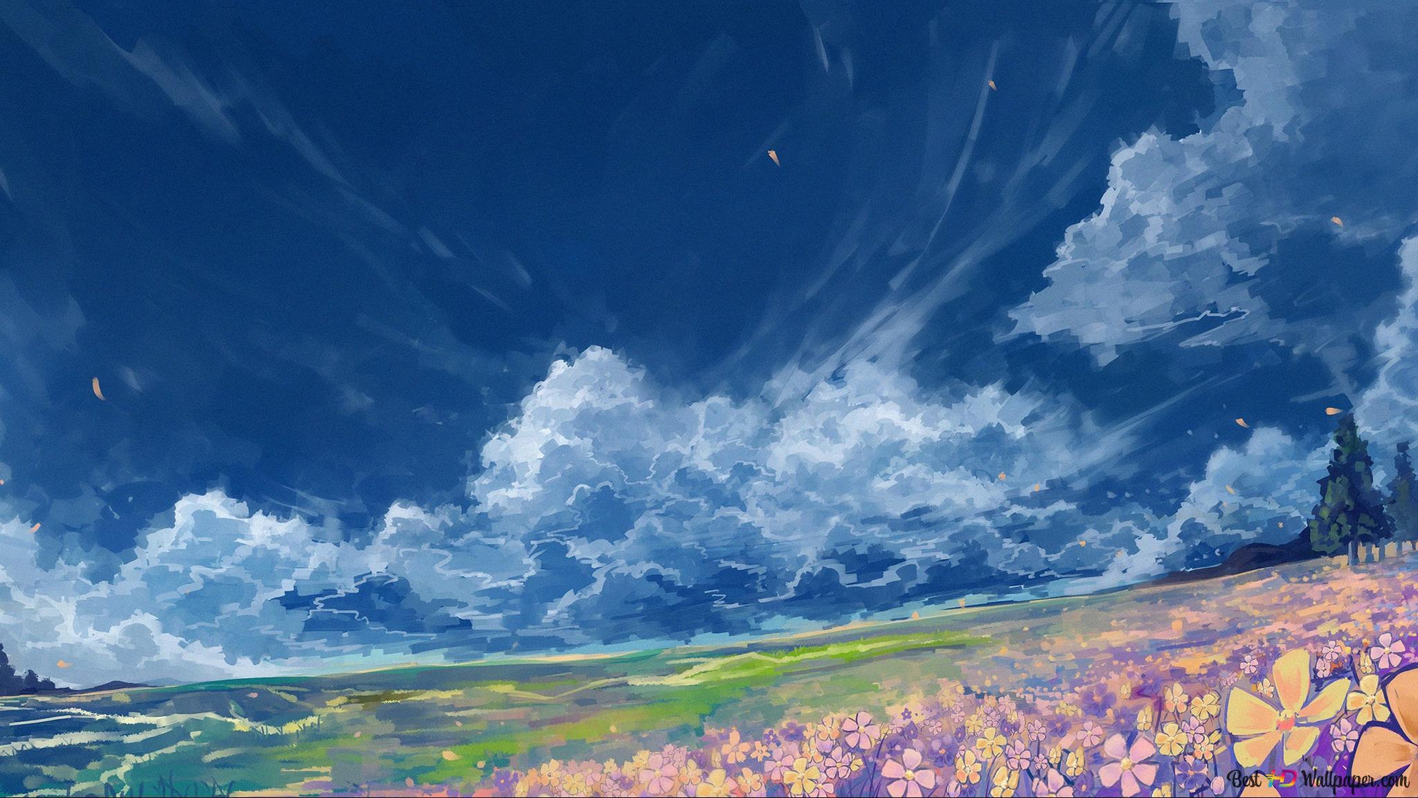 Anime Flower Field Wallpapers - Top Free Anime Flower Field Backgrounds ...