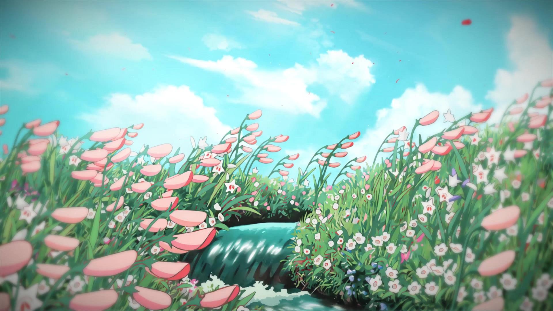 Anime Flower Field Wallpapers - Top Free Anime Flower Field Backgrounds ...