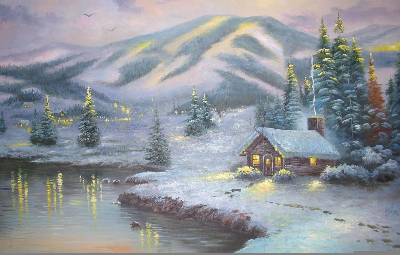 Thomas Kinkade Winter Desktop Wallpapers - Top Free Thomas Kinkade ...