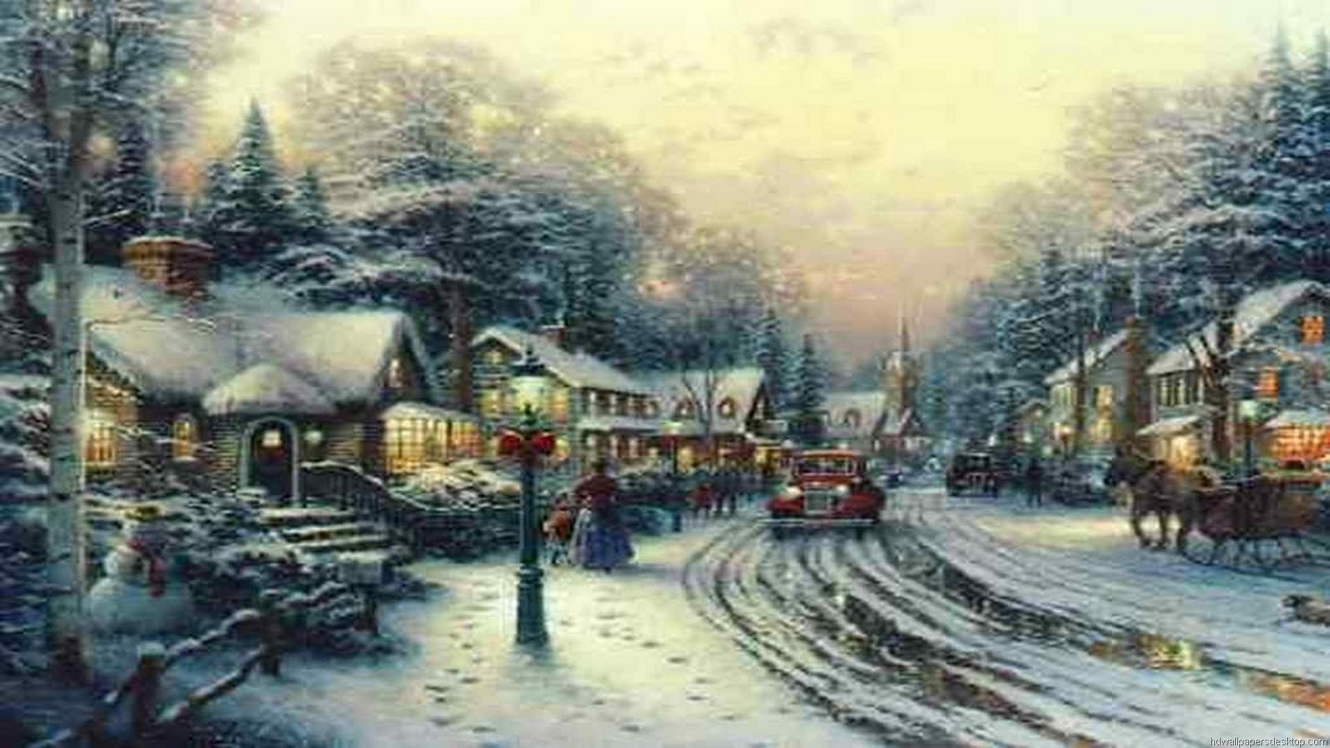Thomas Kinkade Winter Desktop Wallpapers - Top Free Thomas Kinkade ...